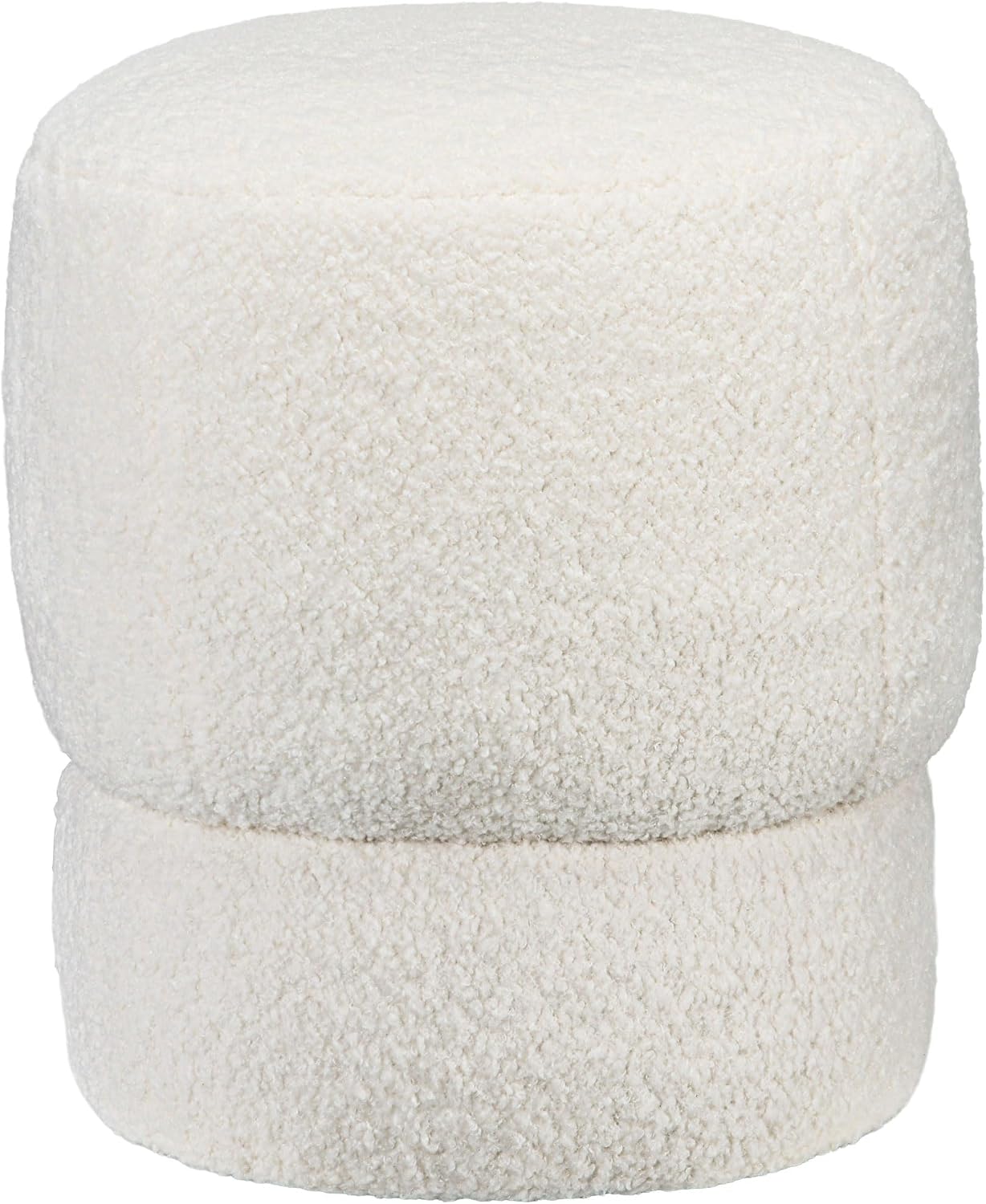 Amazon.com: HOMCOM Modern Round Ottoman, Teddy Fleece Fabric ...