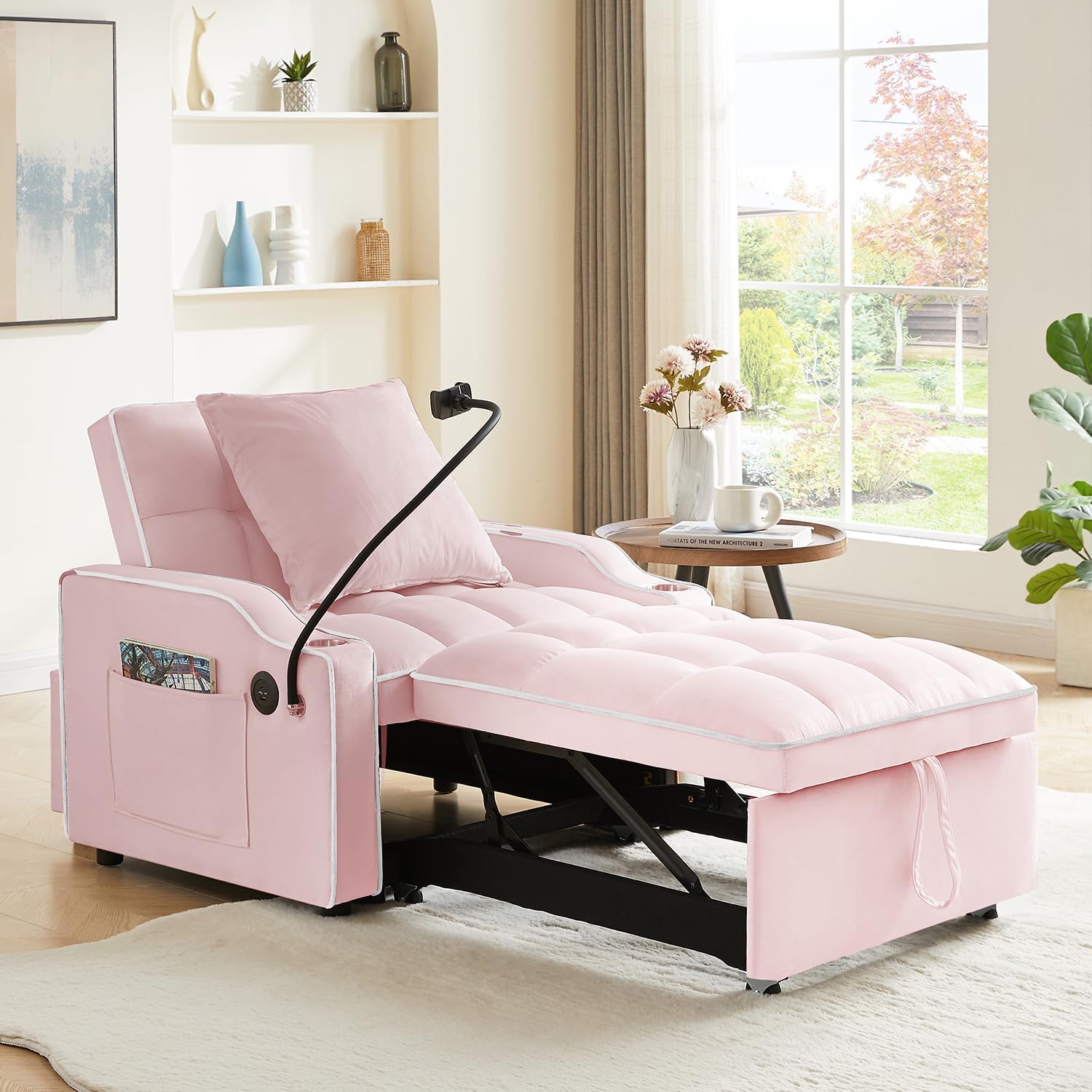 Amazon.com: SPOWAY 3 in 1 Sleeper Sofa Couch Bed, Velvet Convertible ...