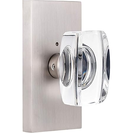 HIEMEY Glass Door Knobs Interior, Crystal Door Knobs with Lock, Privacy Bedroom/Bathroom Door ...