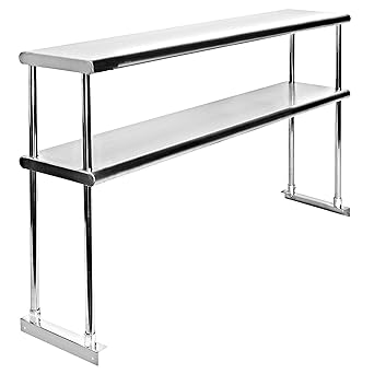 Amazon.com: Adjustable Double Overshelf 14 X 72 - Stainless Steel for ...