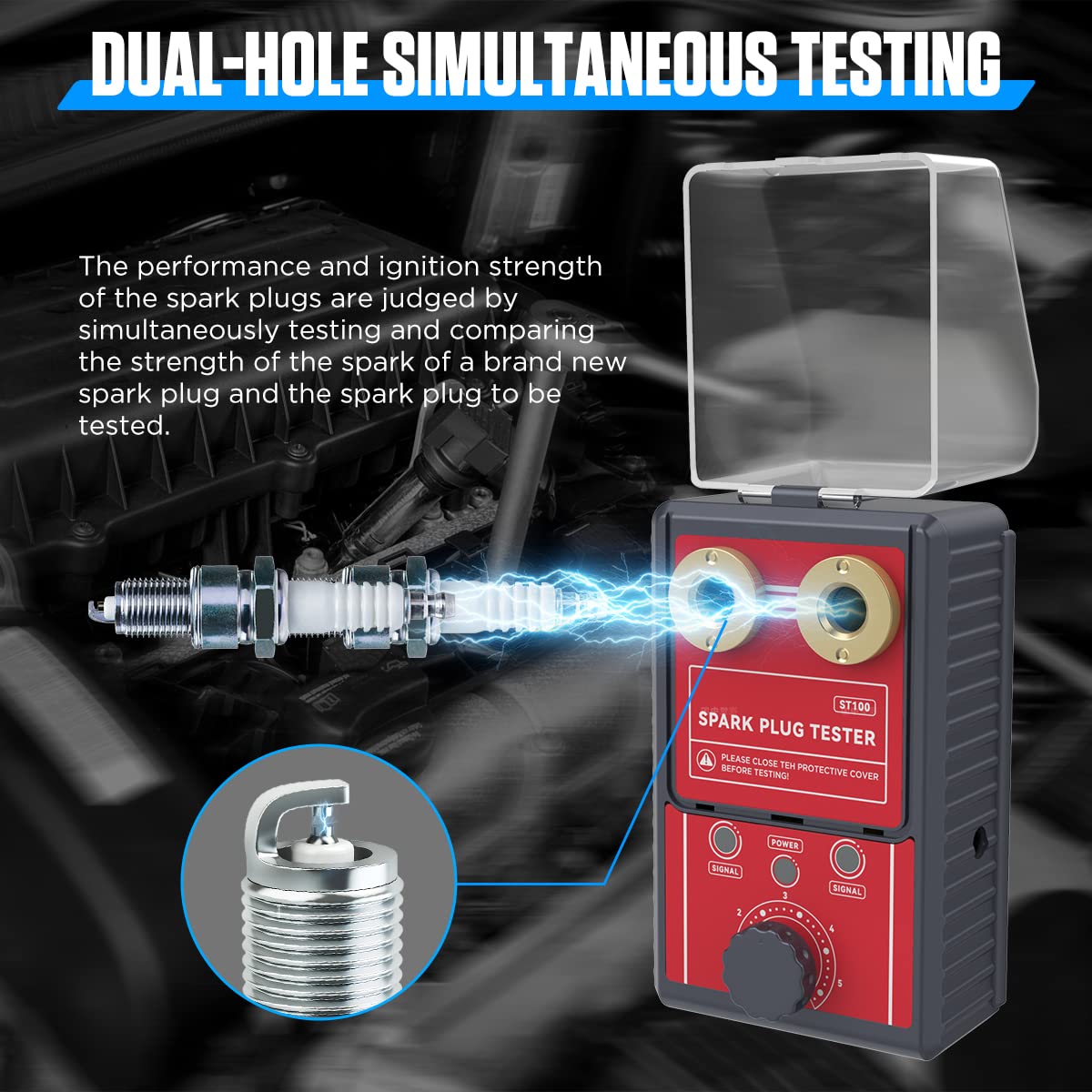 Snapklik.com : Spark Plug Tester Automotive Dual-Hole Engine Ignition ...