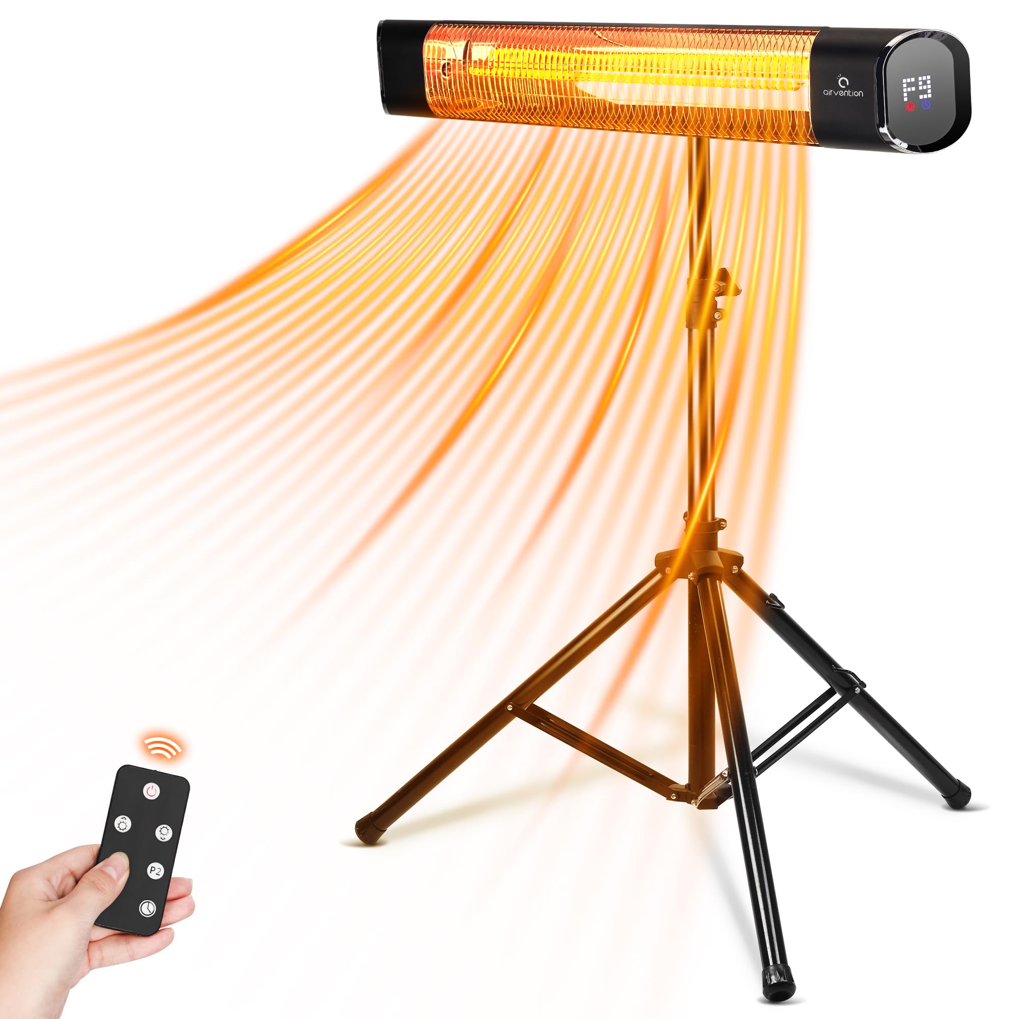 Electric Patio Heater, Airvention Outdoor Heater with Tripod Stand, 9 ...