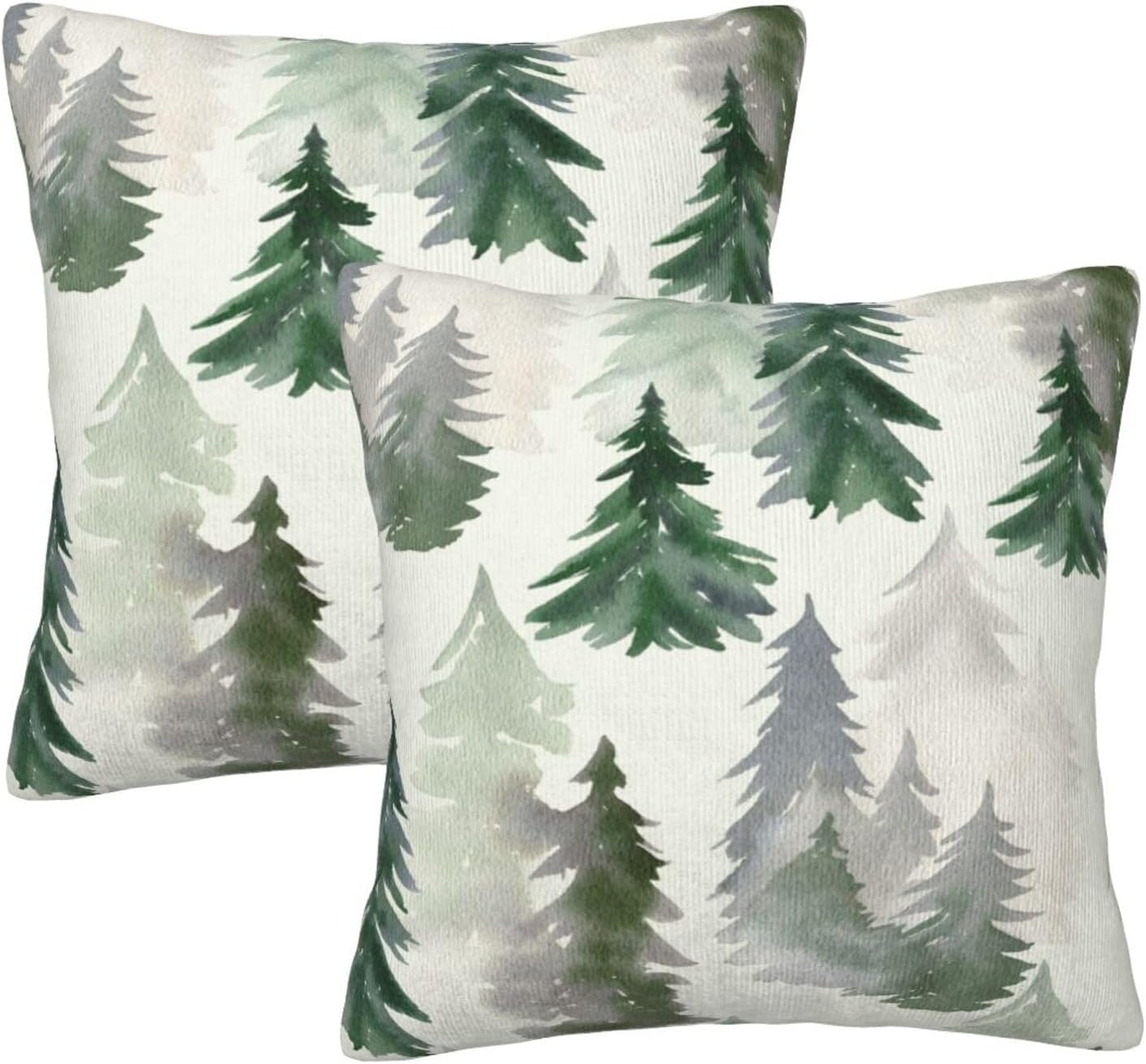 Amazon.com: Llylumty Forest Tree Pillow Covers Set of 2,Watercolor ...