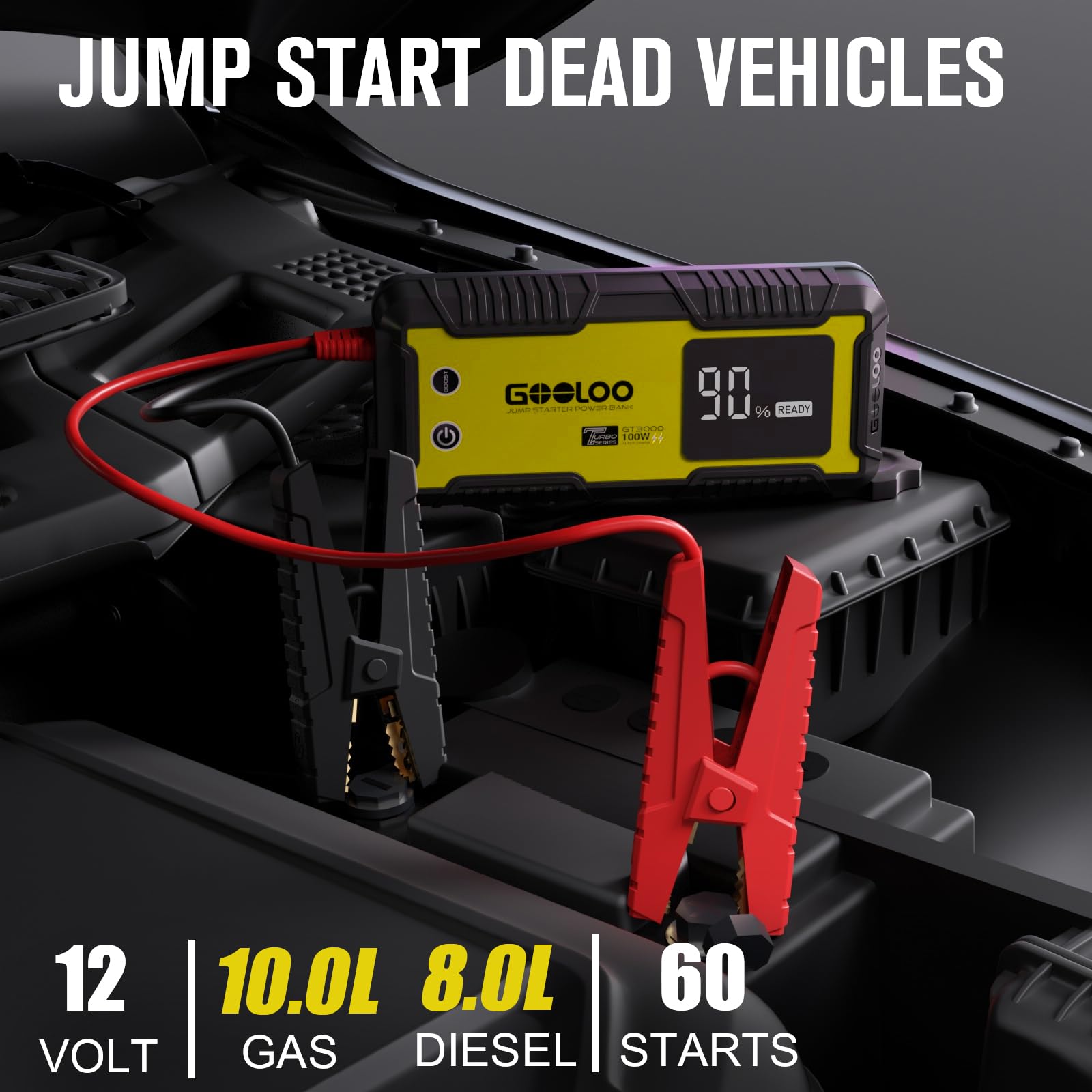 Snapklik.com : GOOLOO Portable Car Jump Starter 3000A 12V Lithium Jump ...