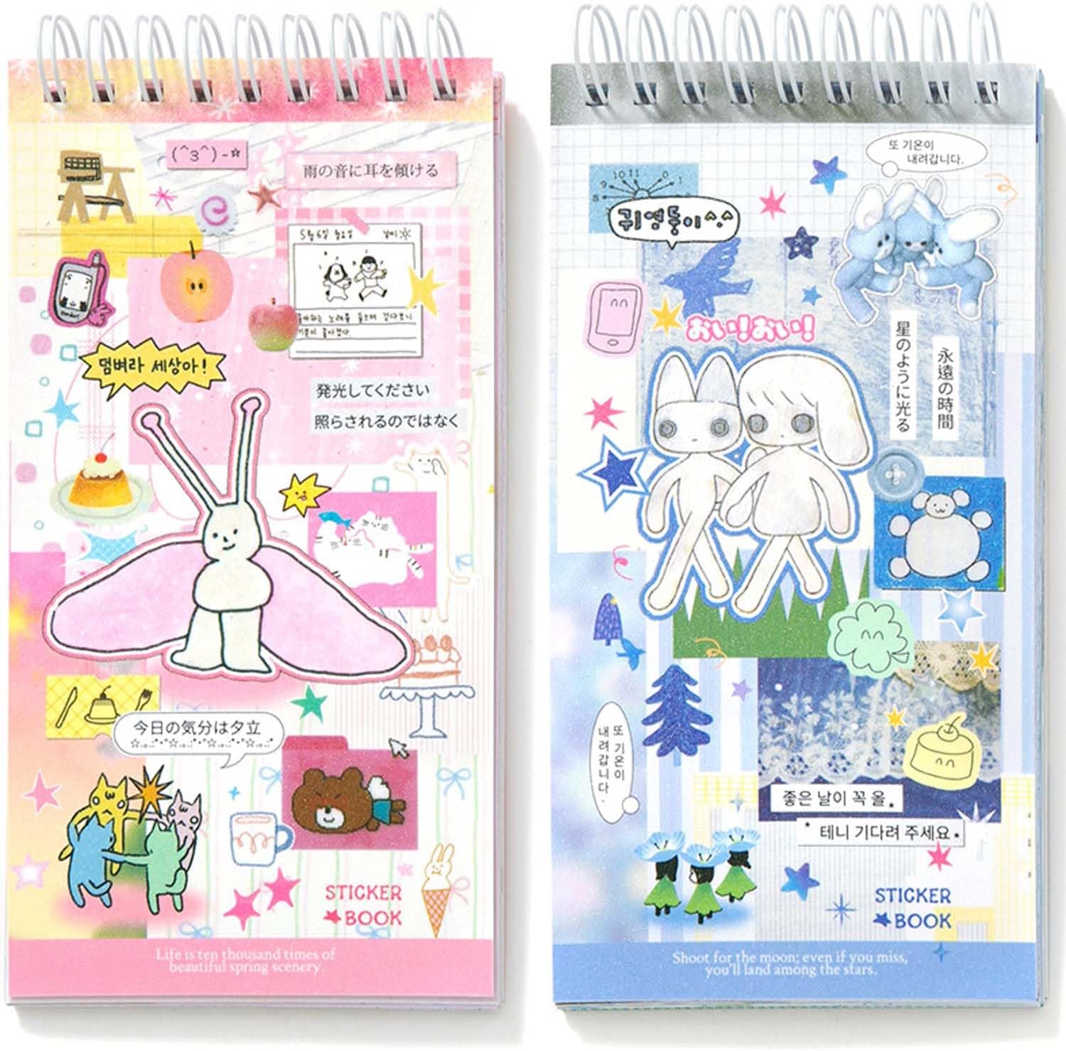 2 Pack Japanese Sticker Book, 40 Sheets Kawaii Stickers Japanese ...