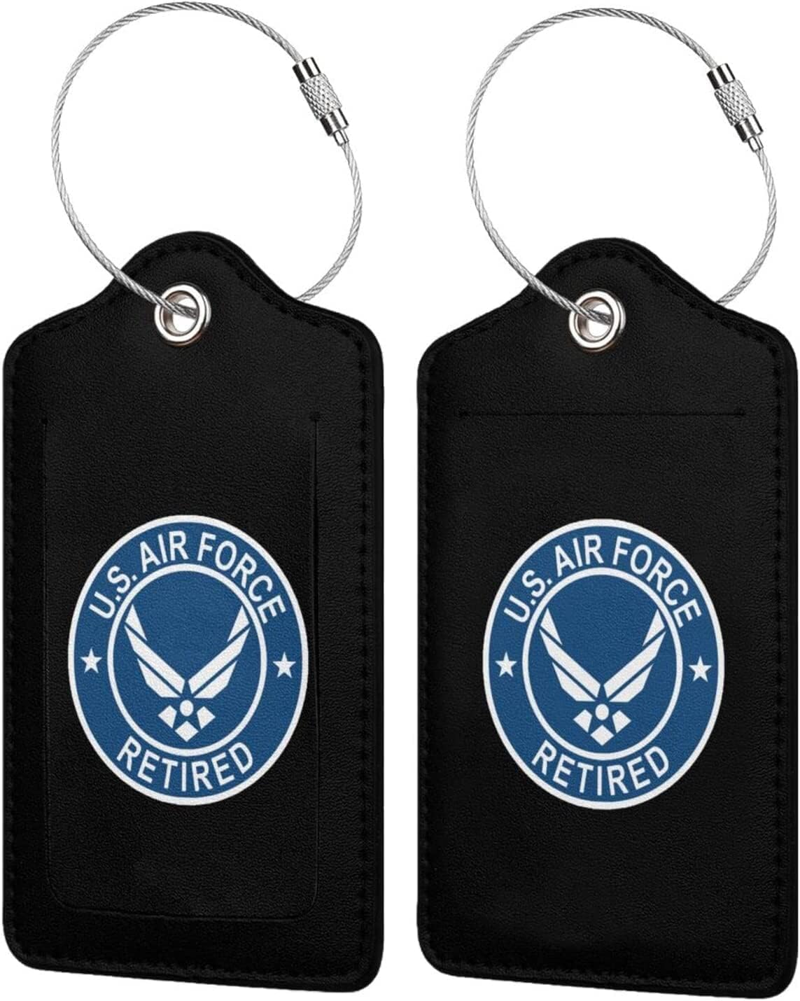 Amazon.com: US Air Force Retired USAF Leather Baggage Bag Luggage Tags ...