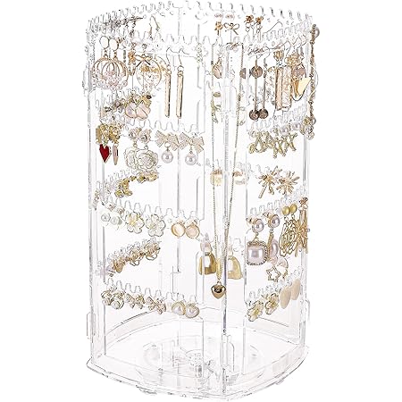 Amazon.com: 360 Rotating Earring Holder Organizer and Jewelry Displays ...