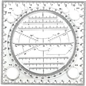 Amazon.co.jp: Ruler Multifunctional Drawing Template Art Design ...