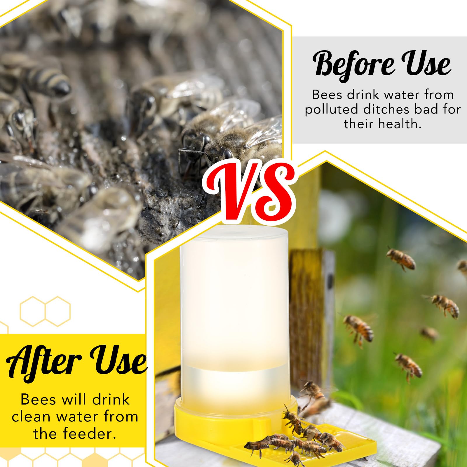 Snapklik.com : 3 Pack Bee Water Feeder Beehive Beekeeping Honeybee ...