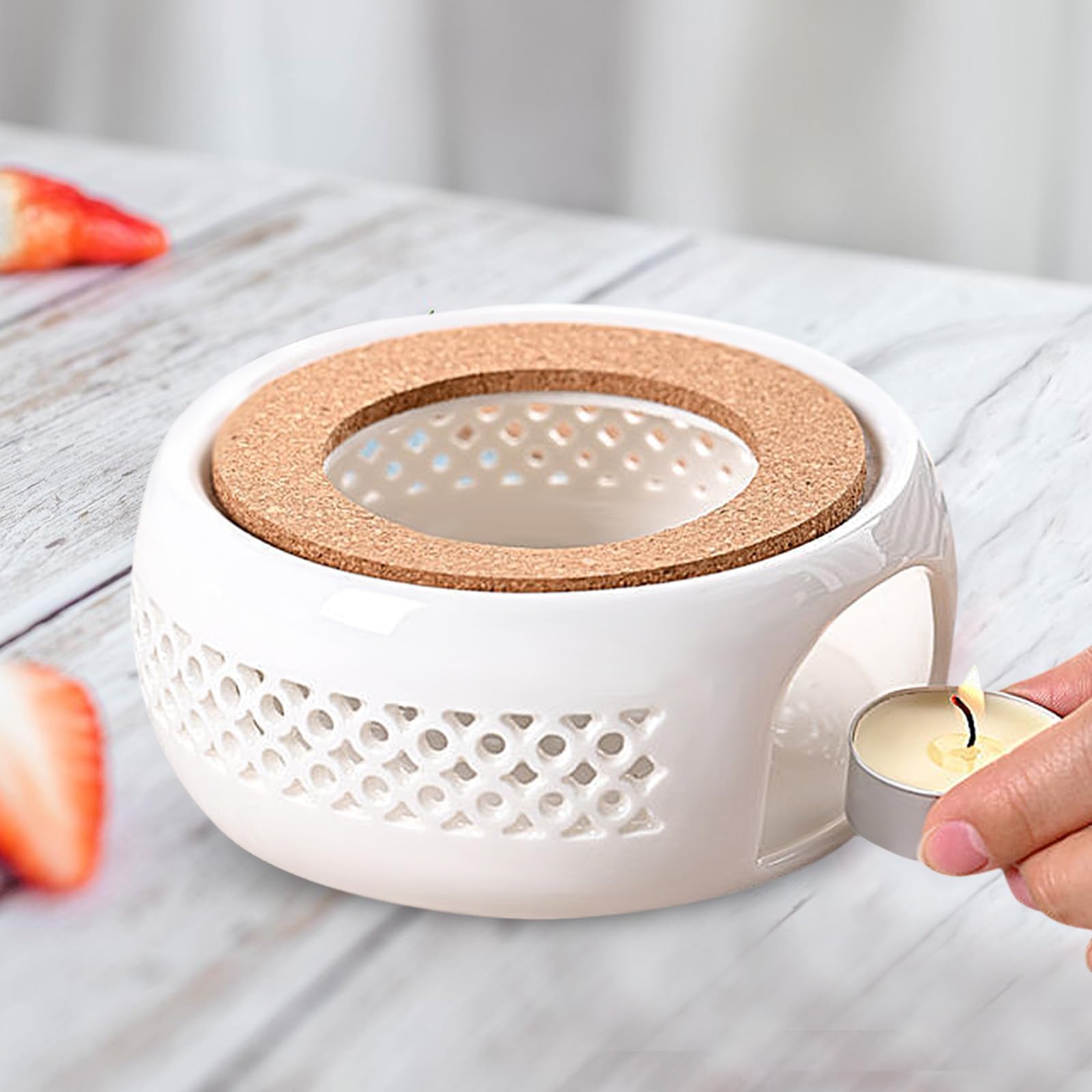 Fahibin Teapot Warmer Ceramic,Tea Light Warmer,Teapot Warmer Base for ...