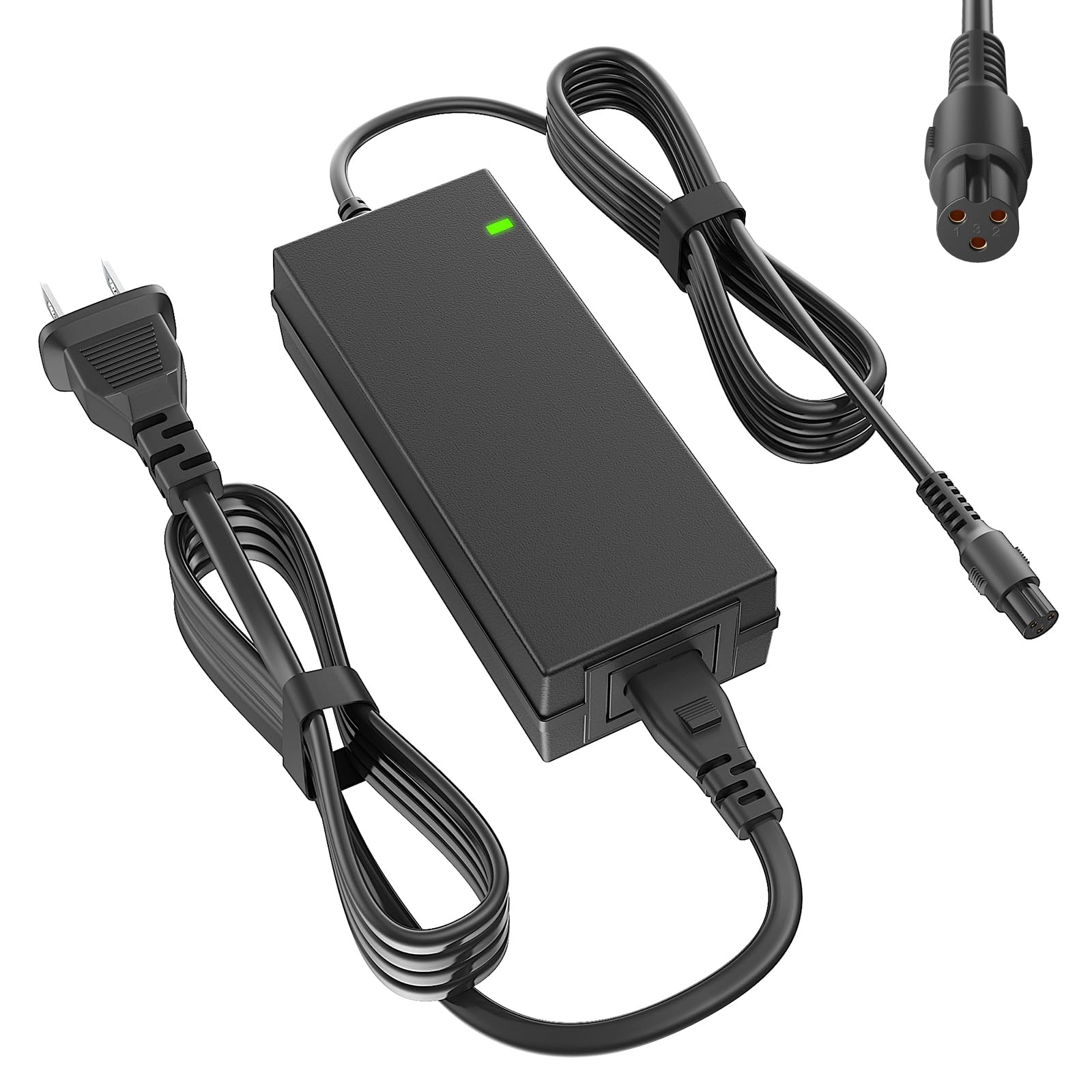 Amazon.com: 42V 2A Charger PowerFast 3-Prong Inline Connector for 36V ...