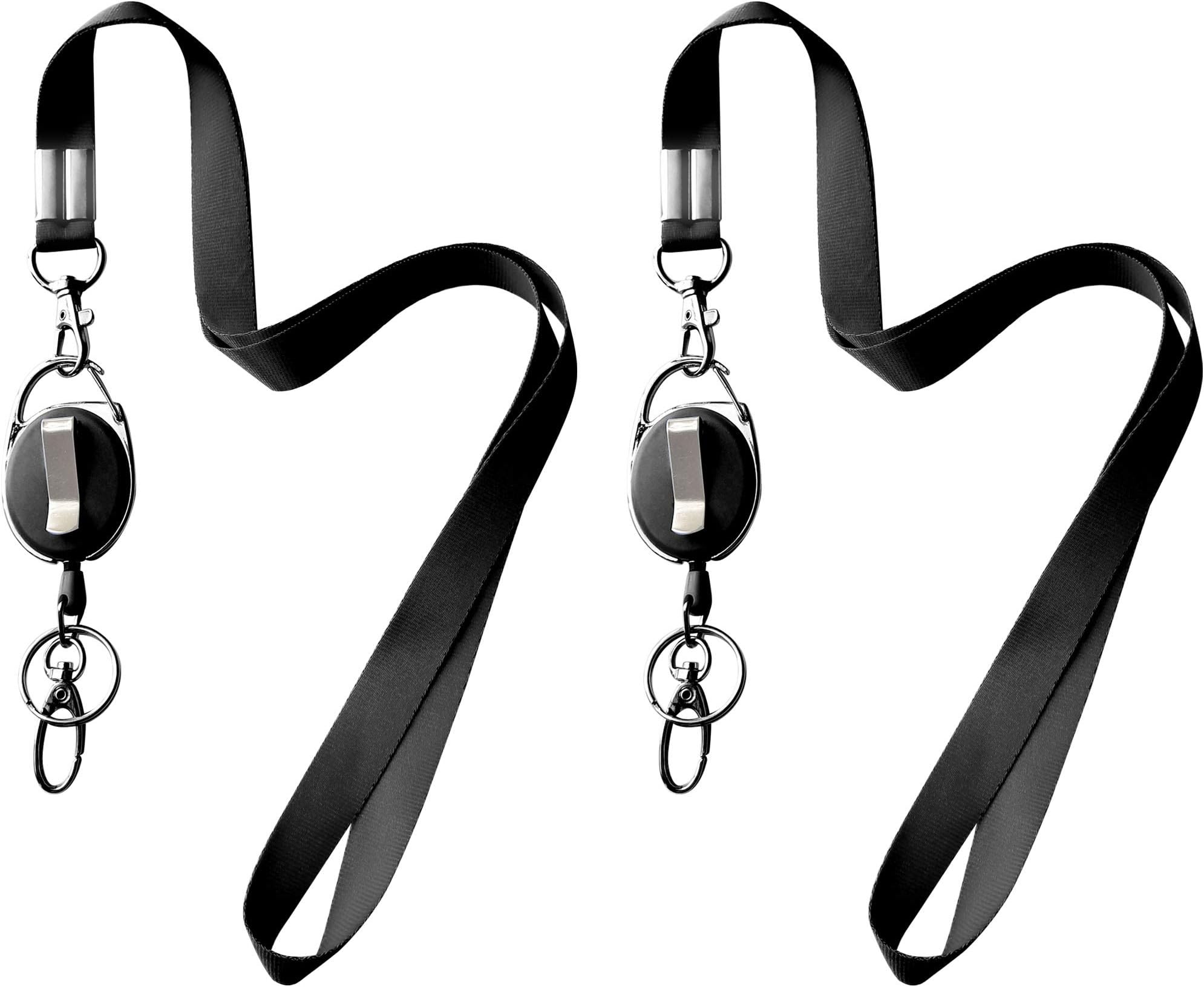 Amazon.com : 2 Pack Heavy Duty Retractable Badge Holder with Adjustable ...