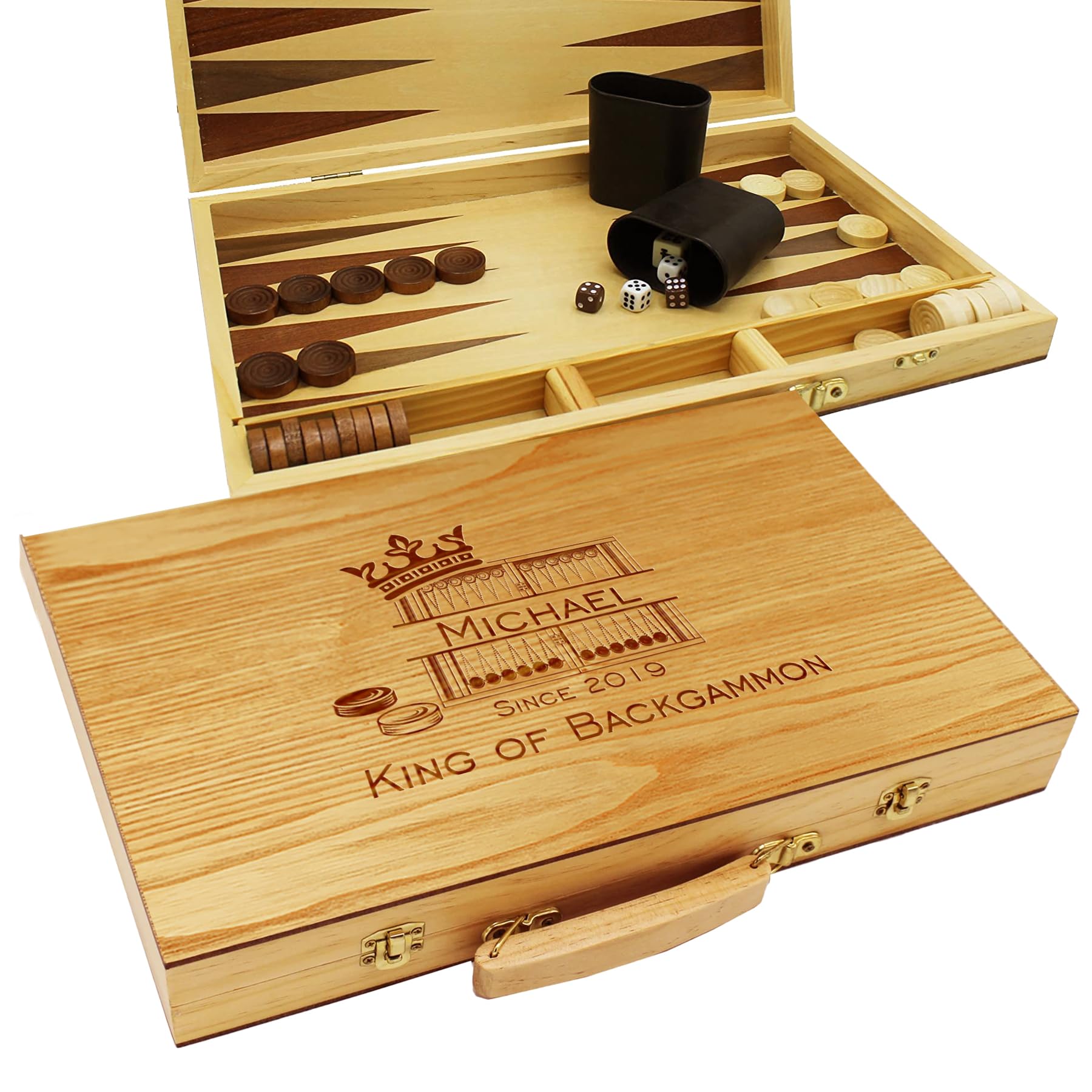Amazon.com: Personalized Backgammon Set Custom Engraved Wood Game Board ...