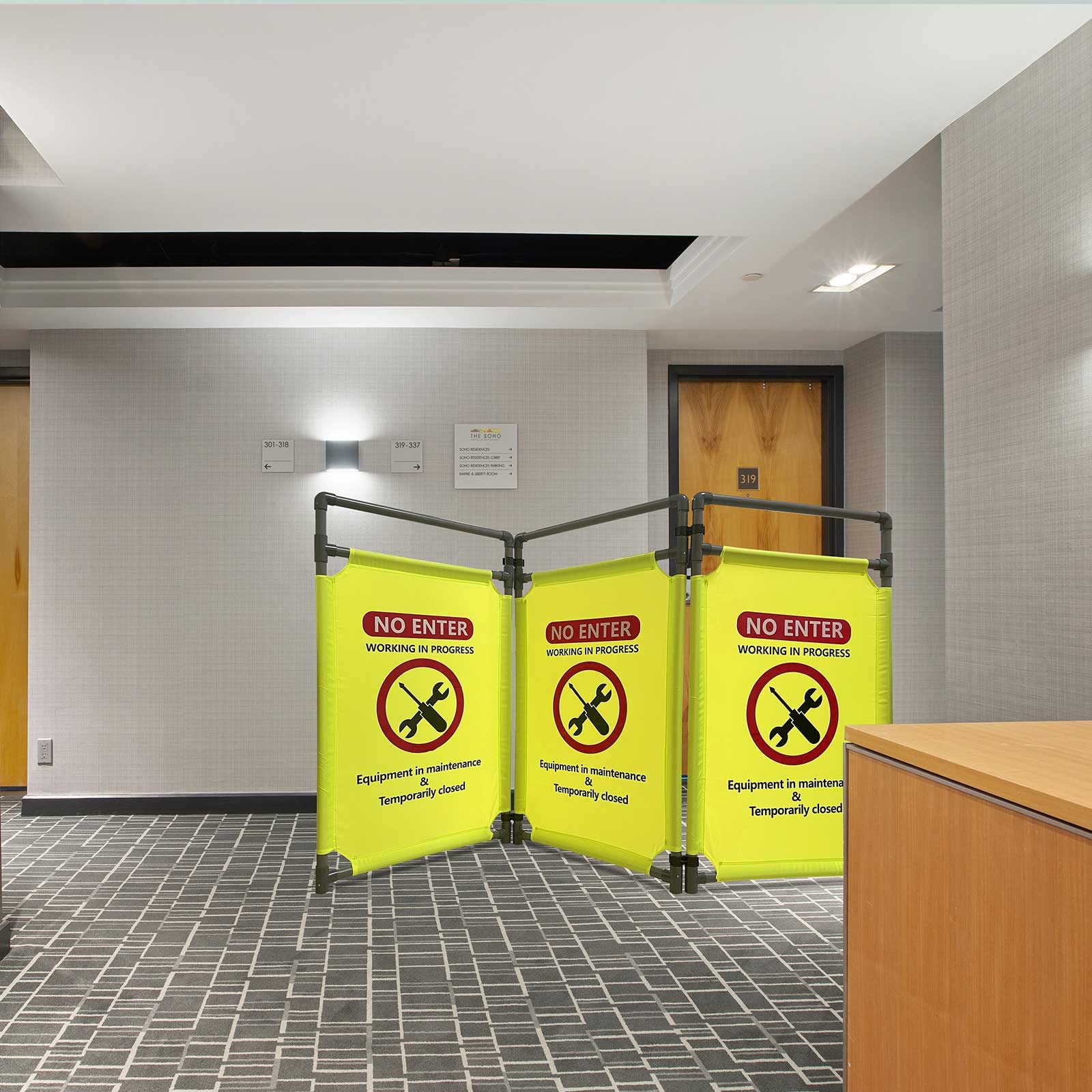 3 Panels Safety Engineering Repairs Caution Barricade 3.2 FT Foldable ...