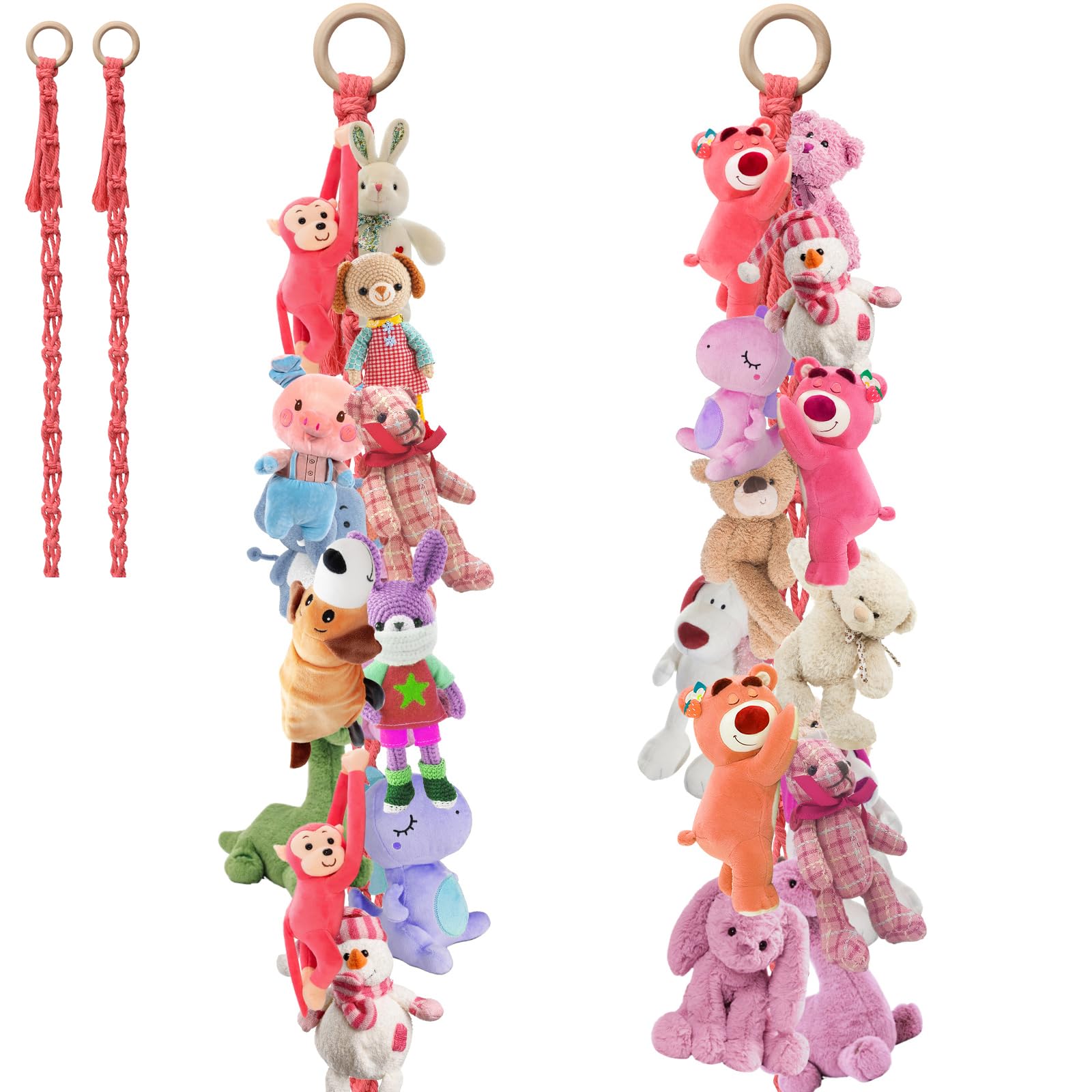 Amazon.com: POILKMNI 2 PCS Pink Stuffed Animals Storage Chain Toy Chain ...