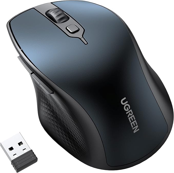 UGREEN Ergonómico Ratón Bluetooth y 2.4G, Mouse Inalámbrico de 6 ...