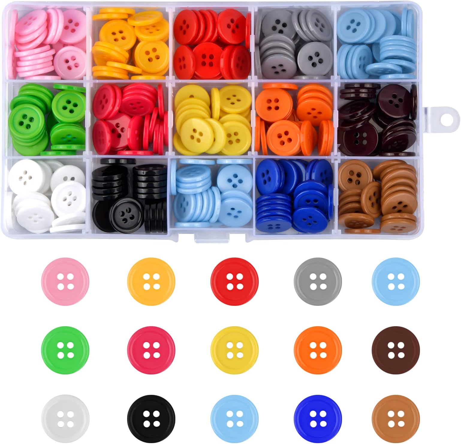 1000Pcs Bouton Multicolore, Boutons Ronds en Résine Mélangés, Boutons D ...
