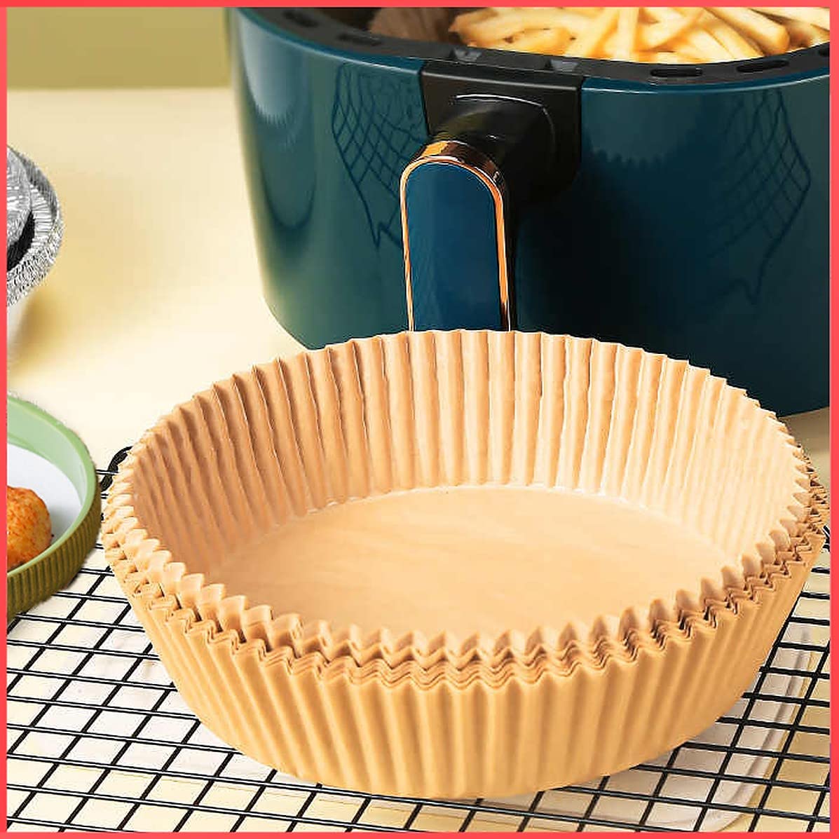Buy wolpin Baking Paper & Cooking Paper Tray Round Air Fryer Pack Of 20 ...