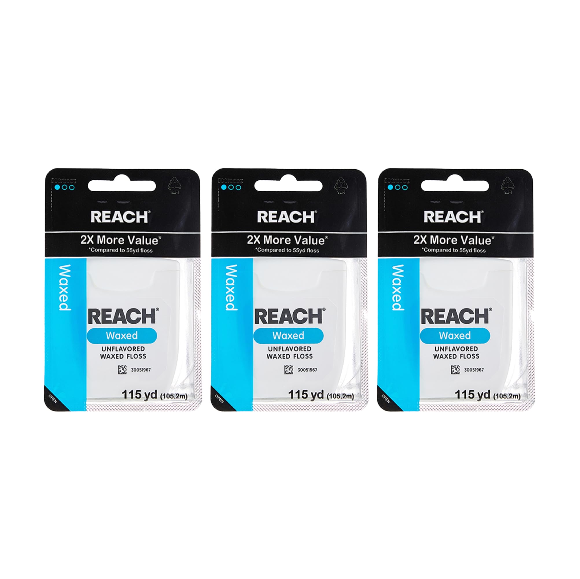 Amazon.com : REACH Waxed Dental Floss, Unflavored, 2X More Value ...