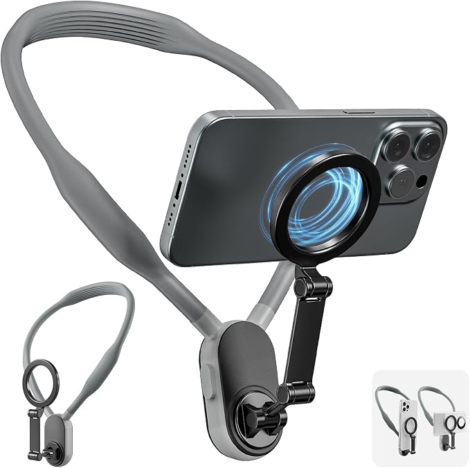 TaoAcc Magnetic Neck Mount for POV Vlog iPhone Android Phones - Magsafe ...