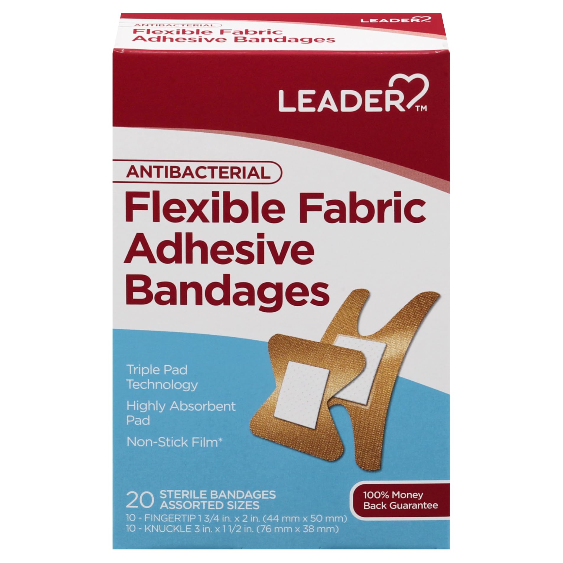 Snapklik.com : Leader Antibacterial Flexible Fabric Adhesive Bandages ...