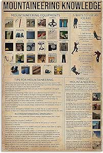 Amazon.com: ESETASOT Mountaineering Knowledge Metal Tin Signs Retro ...