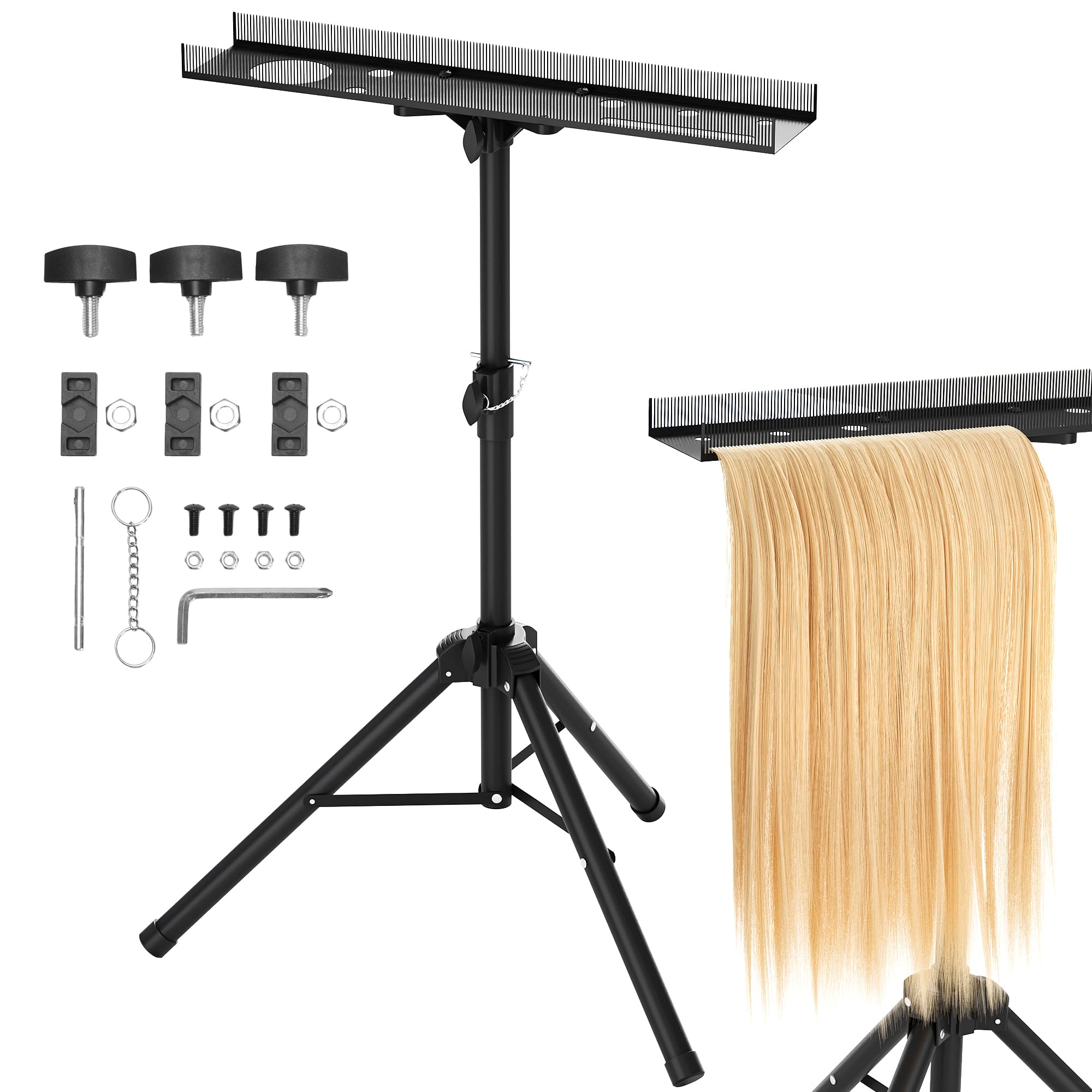 Snapklik.com : Ikare Stainless Steel Braiding Rack - Height Adjustable ...