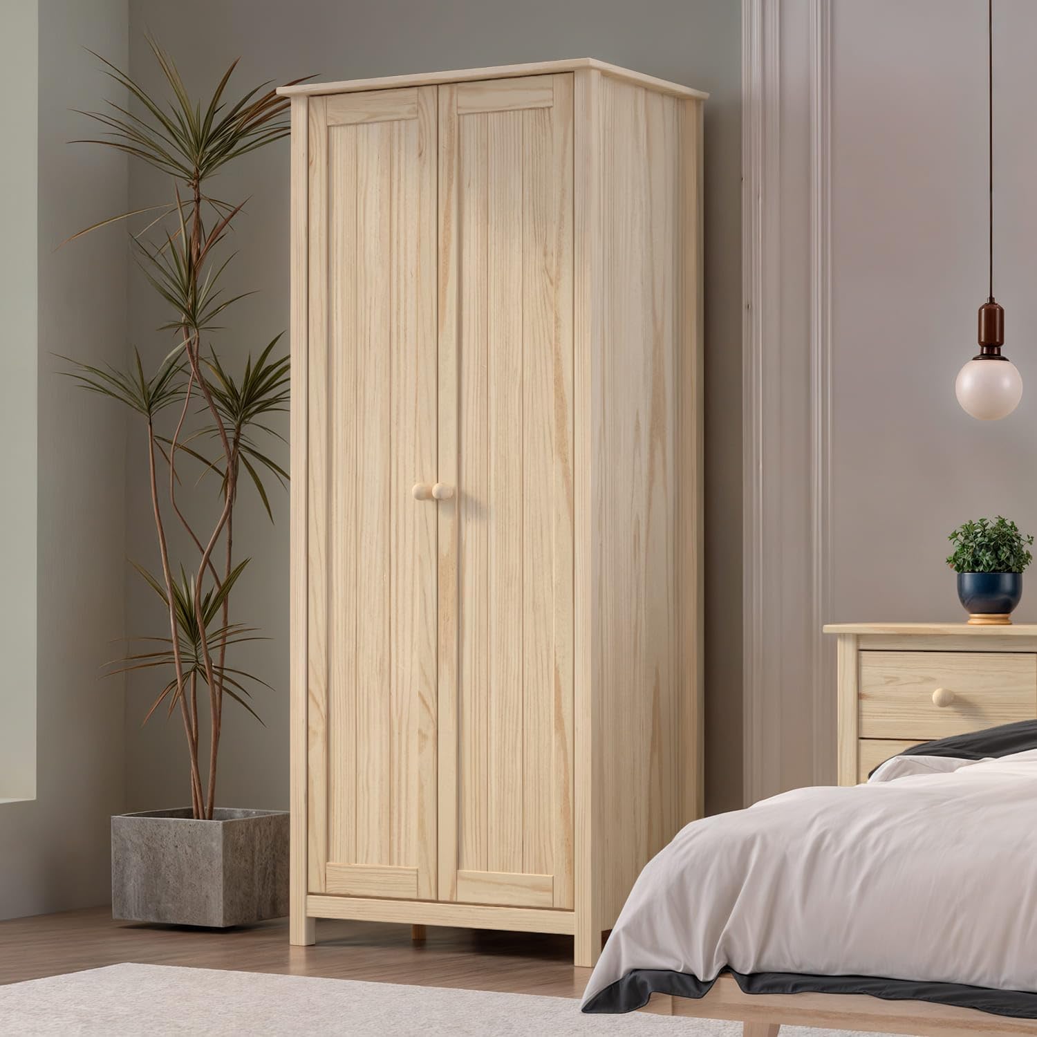 Amazon.com: From the Tree Furniture Solid Wood Armoire – 2-Door ...