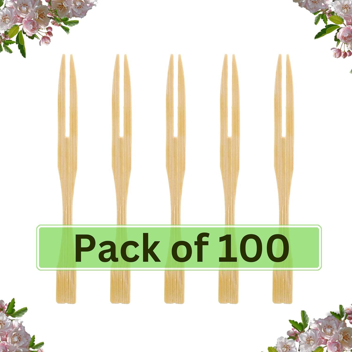 Buy Ella Disposable Wooden Fruit Fork Sets (Pack of 100, 8.8cm) | Mini ...