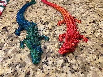 Amazon.com: PETBSNVB 12" 3D Printed Dragon, Articulated Dragon, Crystal ...