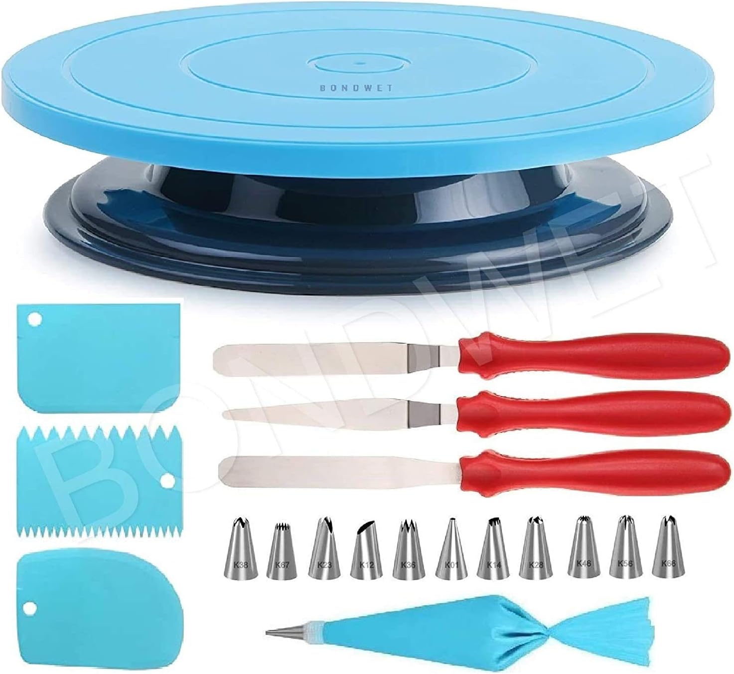 Buy MARGI ENTERPRISE Cake Combo - Turntable, Icing Spatulas, 12-Piece ...