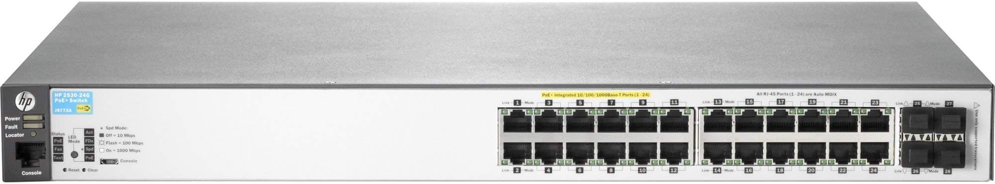 Amazon.com: HP J9773A 2530-24G-PoE+ Switch 24 Ports, Manageable, 24 x POE+, 4 x Expansion Slots ...