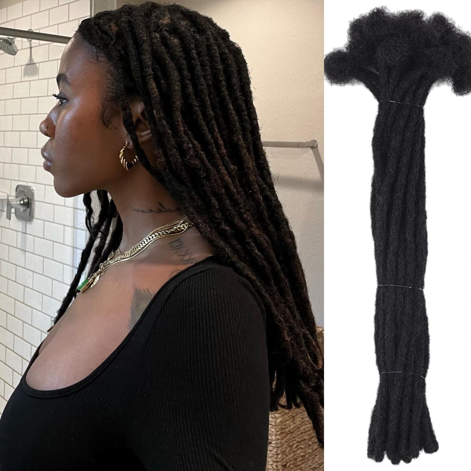 Amazon.com : Loc Extensions Human Hair Dreadlock Extensions For Women ...