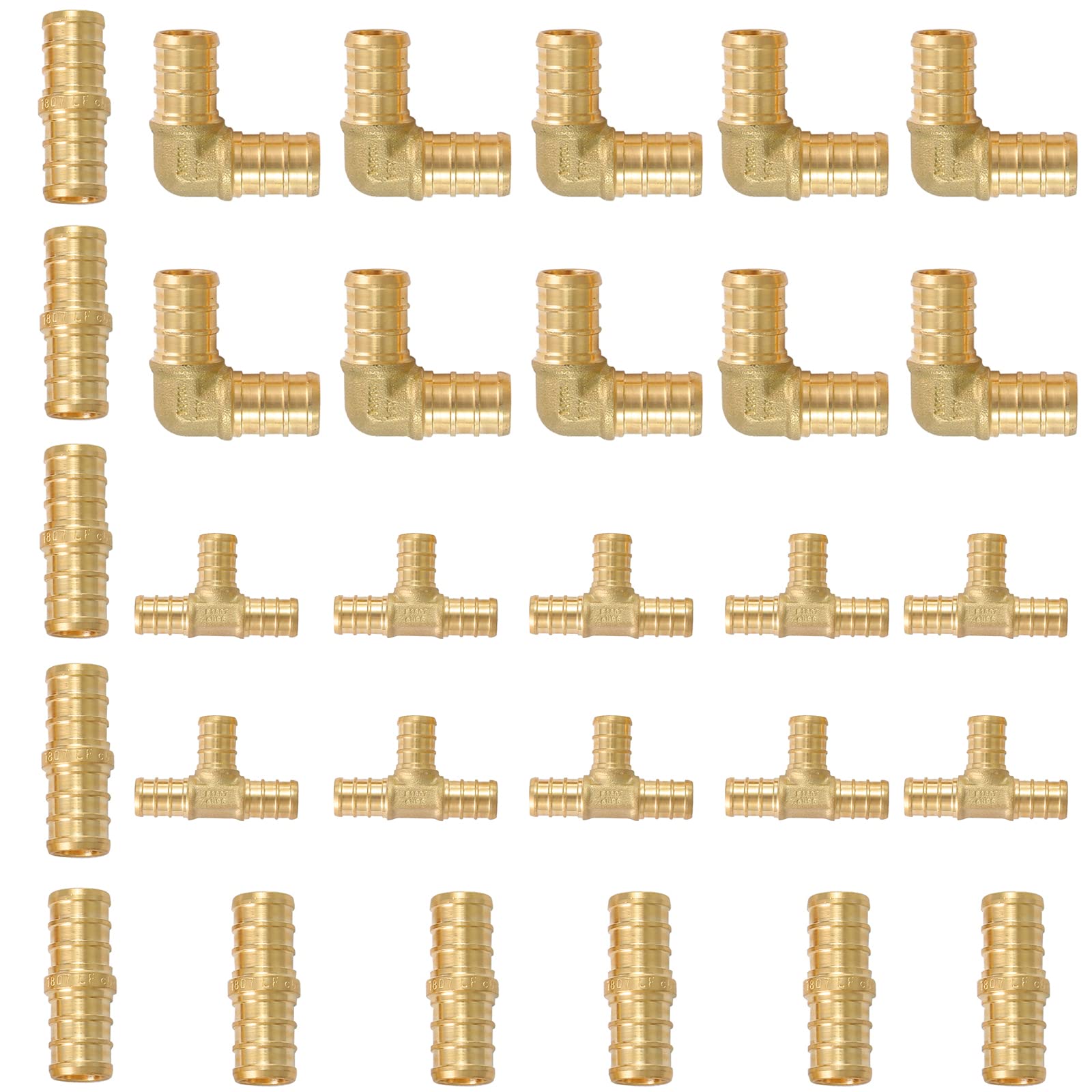 Amazon.com: GUOFIS (Pack of 30) 1/2" PEX Fittings,90 Degree Elbow (10 ...