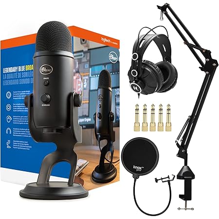 Amazon.com: Blue Microphones Yeti USB Microphone Bundle with Headphones ...