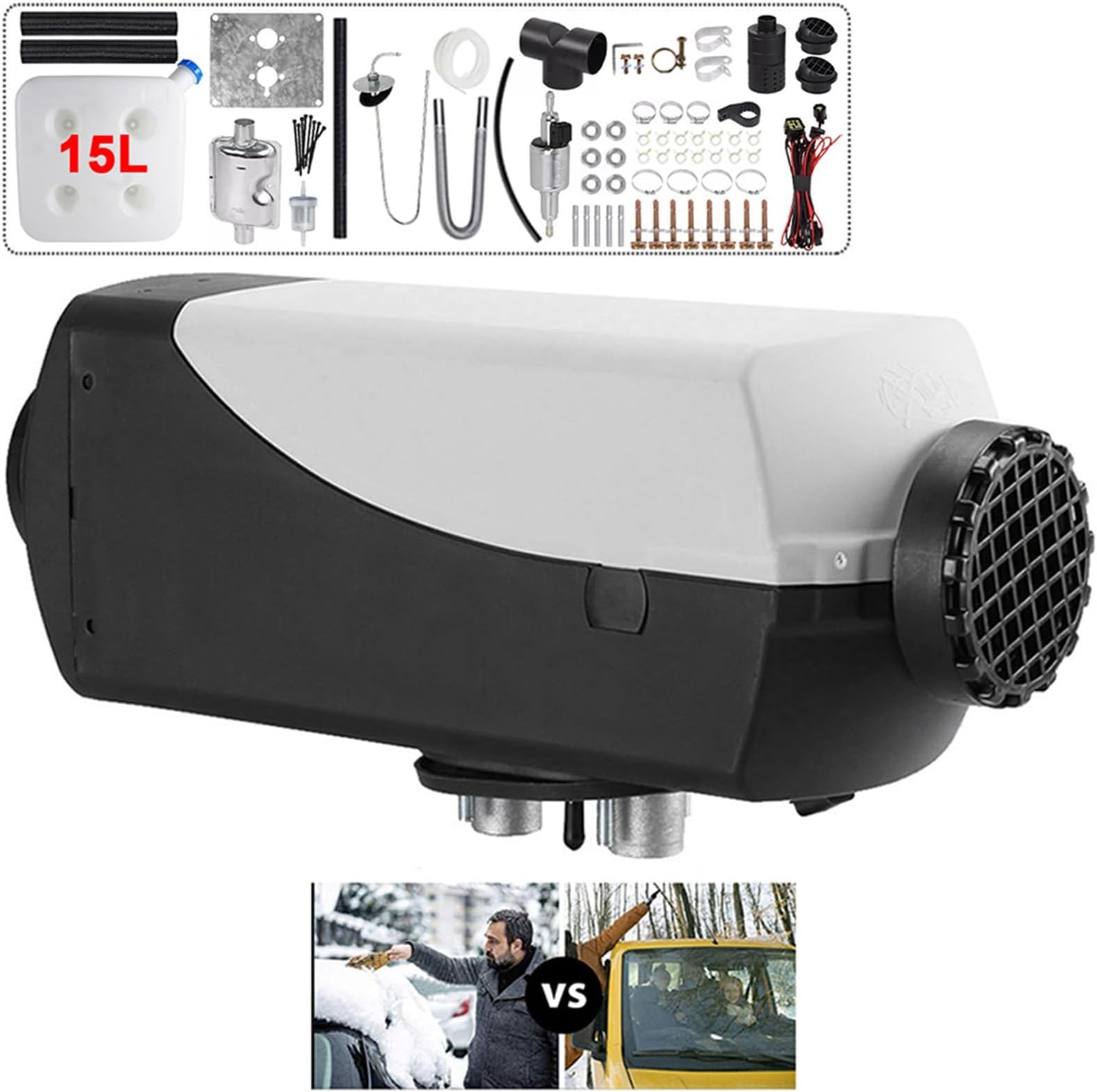 5KW Diesel Air Heater, Muffler Diesel Heater Remote Control Diesel ...