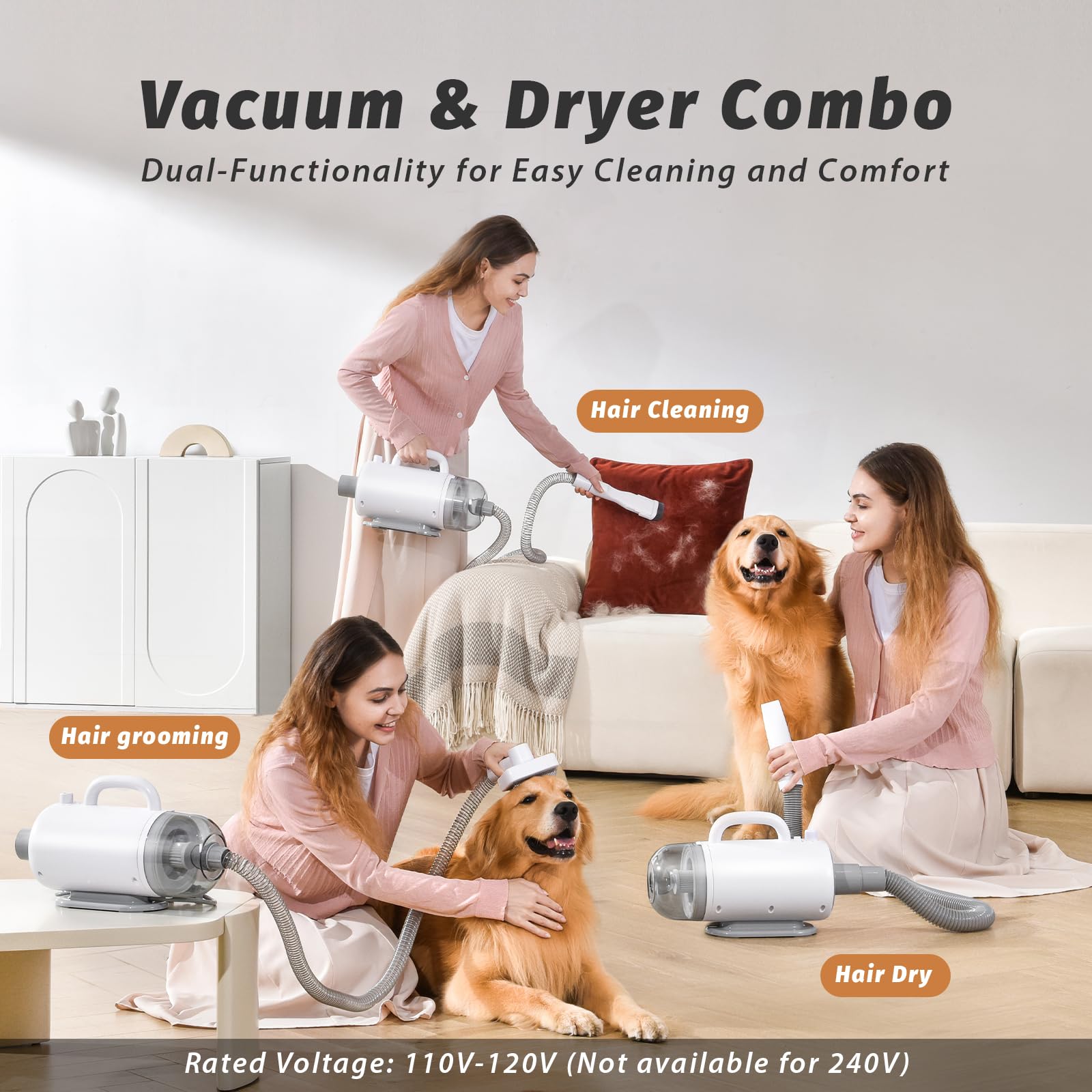 Snapklik.com : IKIMI Dog Grooming Vacuum & Blow Dryer - 16000Pa Hair ...