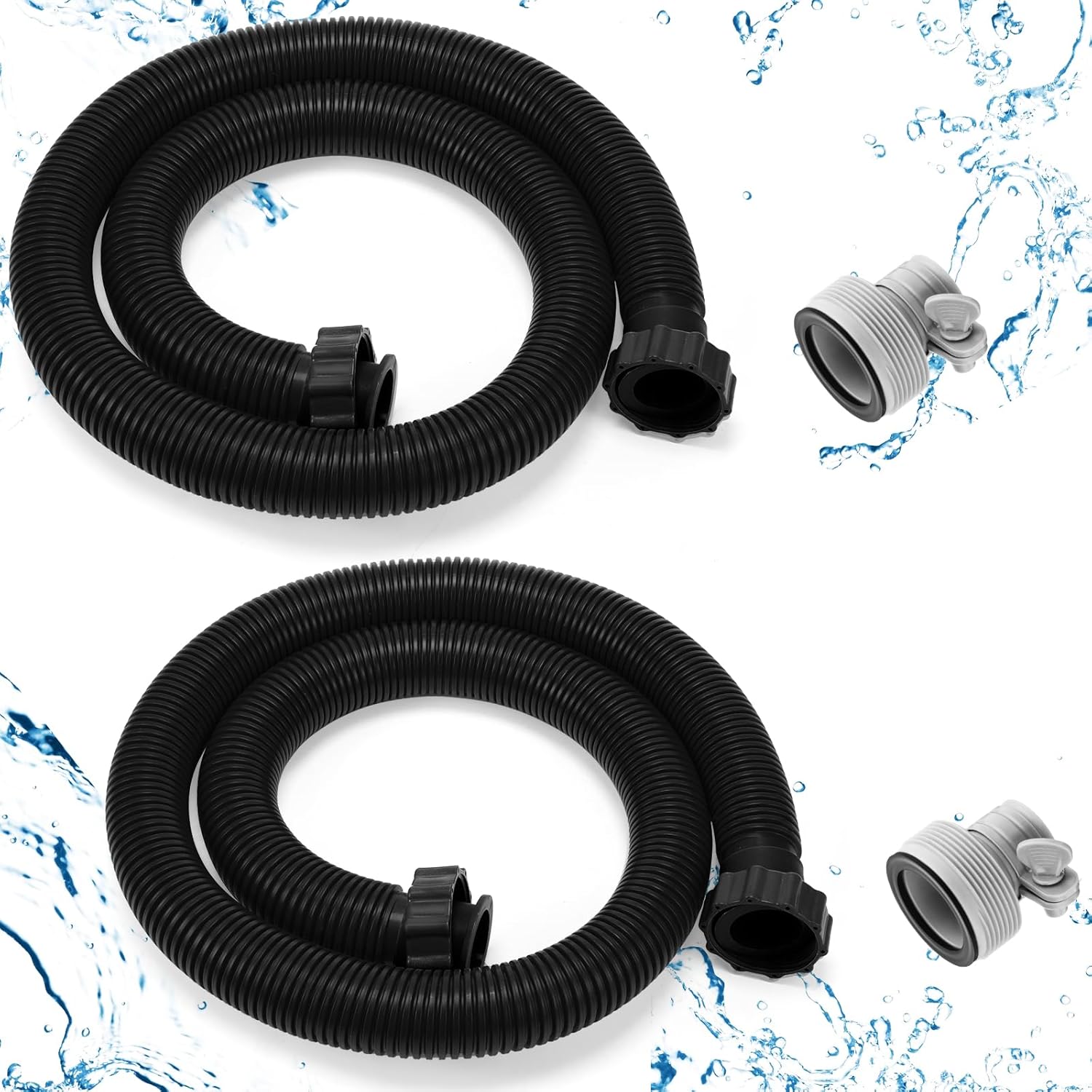 Amazon.com : Frienda 2 Pcs 63'' x 1.5'' Pool Hoses for Above Ground ...