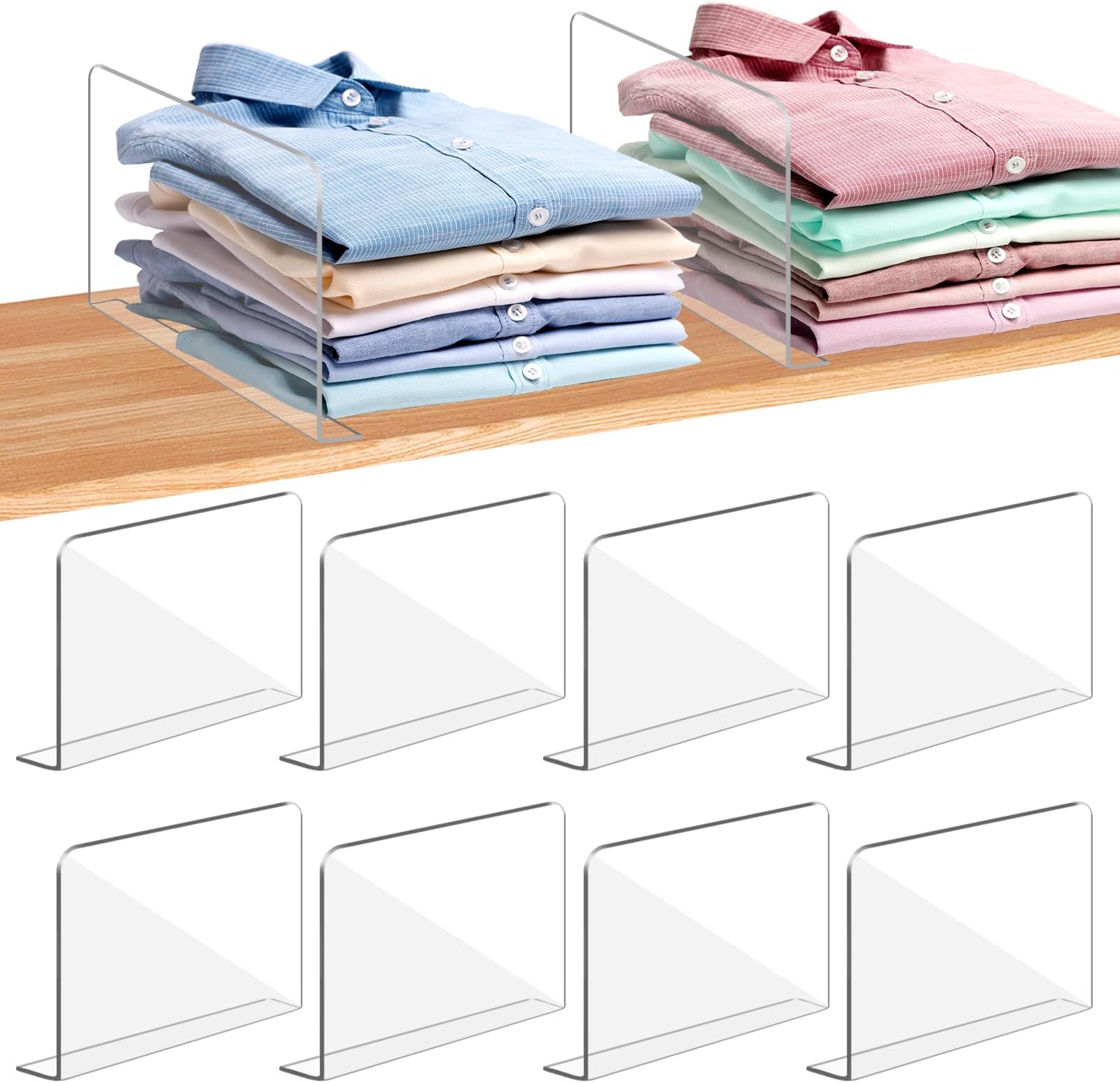 Amazon.com: Acrylic Shelf Dividers for Closets & Cabinets, Adjustable ...