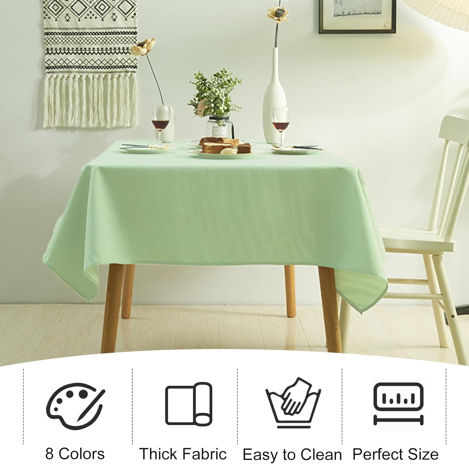 JALANCY Paquete de 4 manteles cuadrados de 52 x 52 pulgadas, color ...