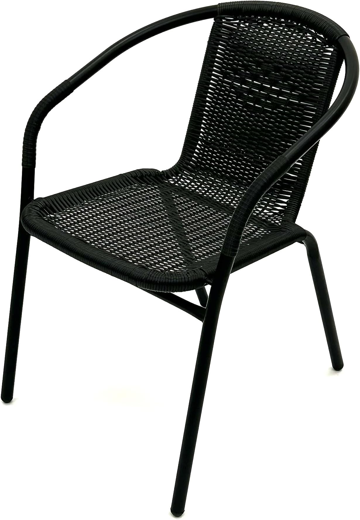 BE Furniture Black Rattan Garden Chair, Black Rattan Bistro Chair ...