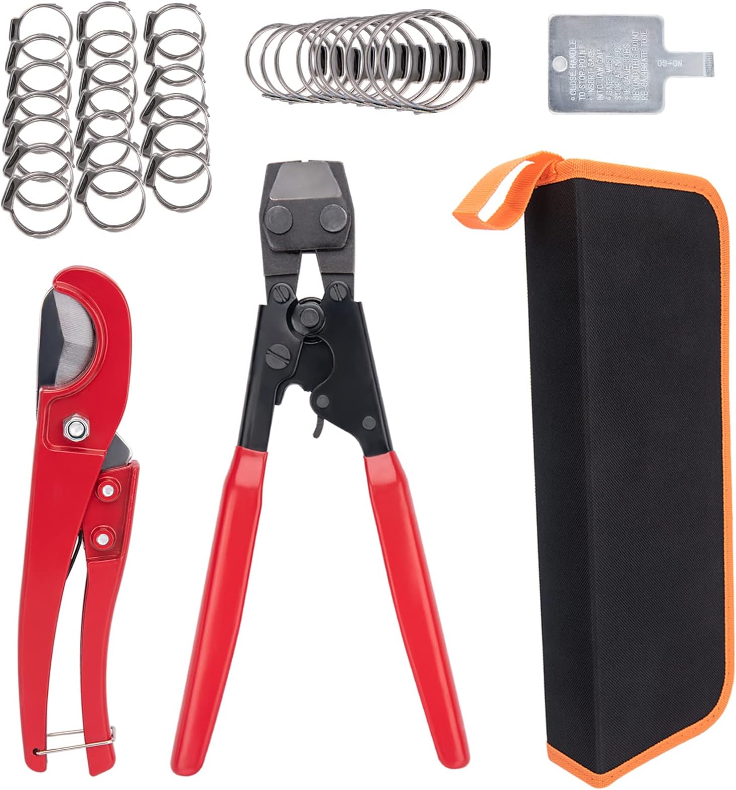 Pex Pipe Crimping Tool Kit with 20pcs 1/2", 10pcs 3/4" Clamps,Pipe ...