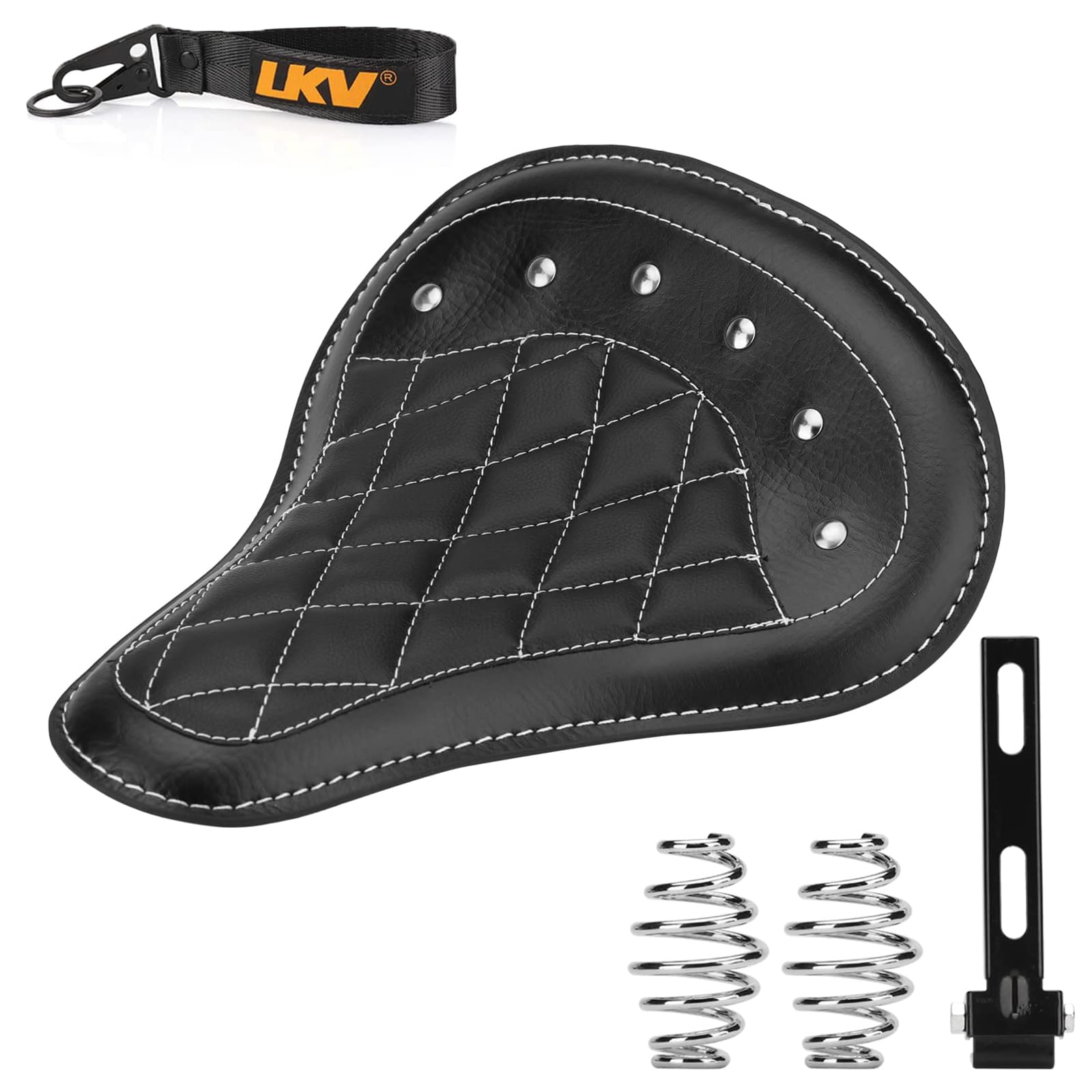 Amazon.com: LKV Motorcycle Solo Driver Seat with Seatbase Mounting ...