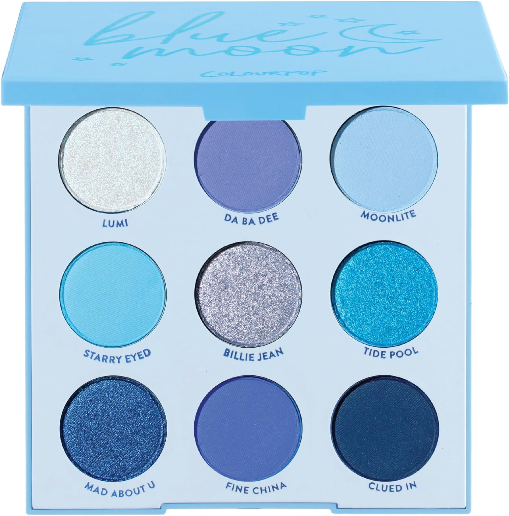 Amazon.com : ColourPop Blue Moon Shadow Palette - Monochromatic Blue ...