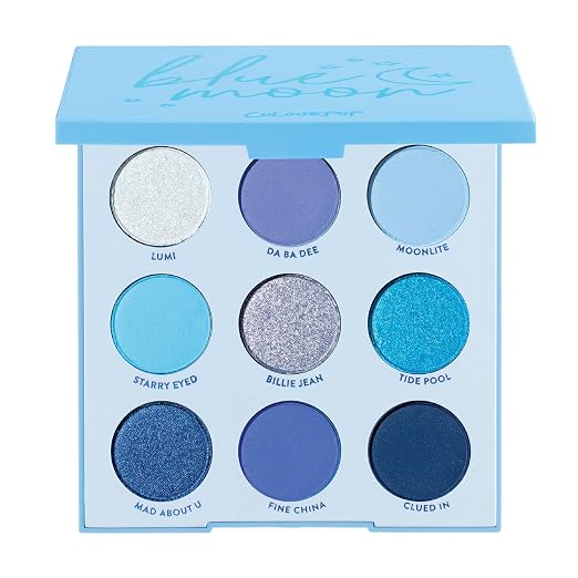 Amazon.com : ColourPop Blue Moon Shadow Palette - Monochromatic Blue ...