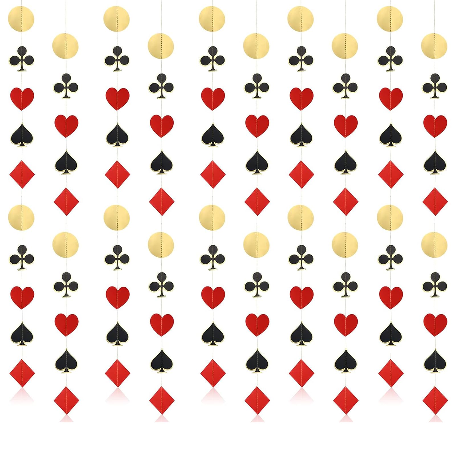 SINGOMON 38.5Ft Casino Decorations Casino Party Garlands Red Black Gold ...