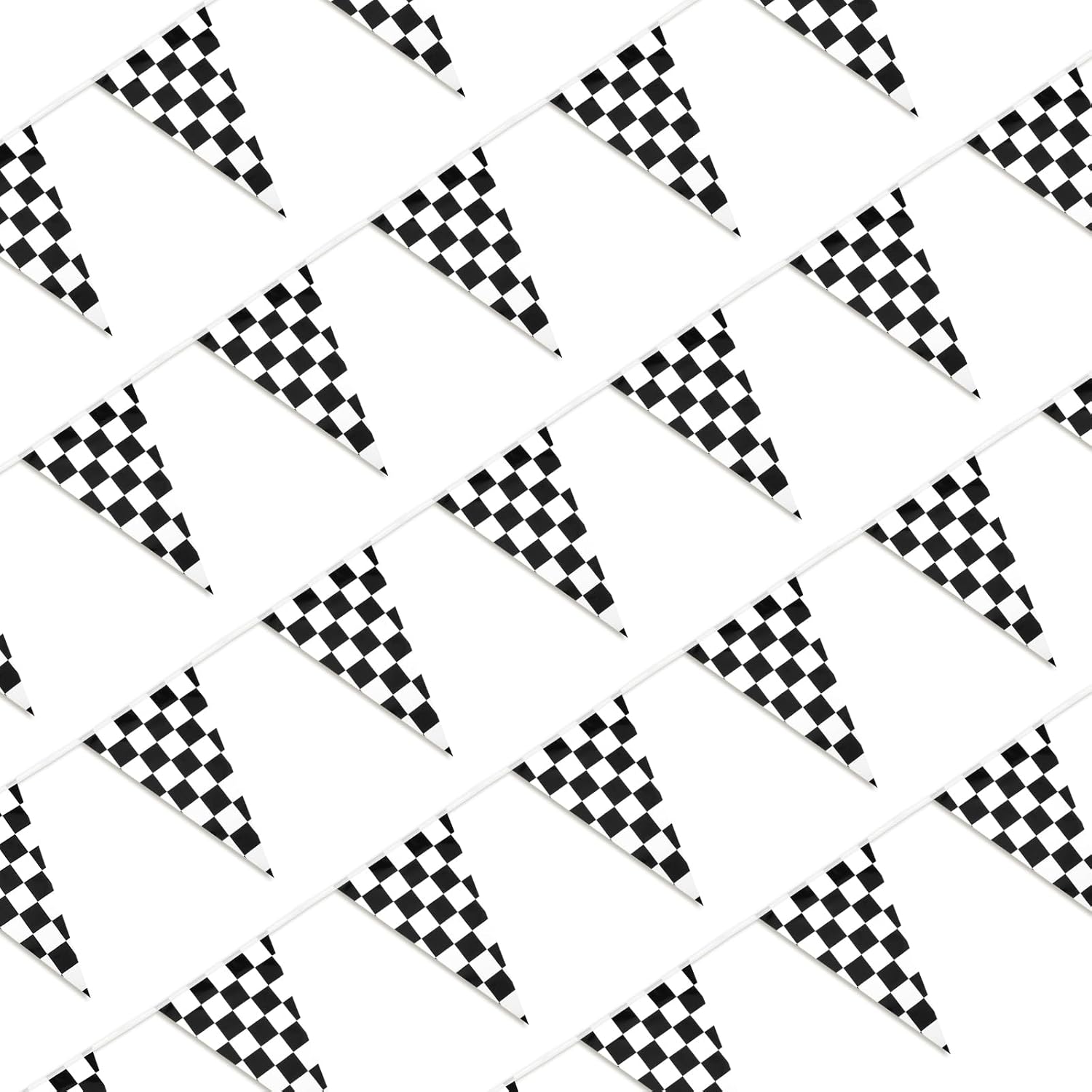 Amazon.com: Thinp 2 Pcs Checkered Flag Banner,Black and White Checkered ...