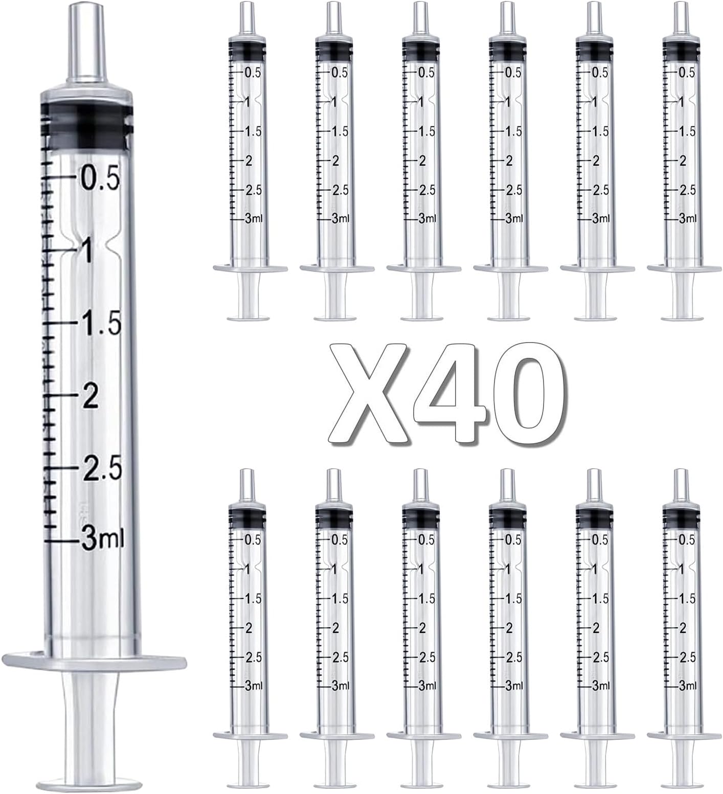 Amazon.com: 100PCS-10 ml Plastic Syringes, Individually Packge for ...