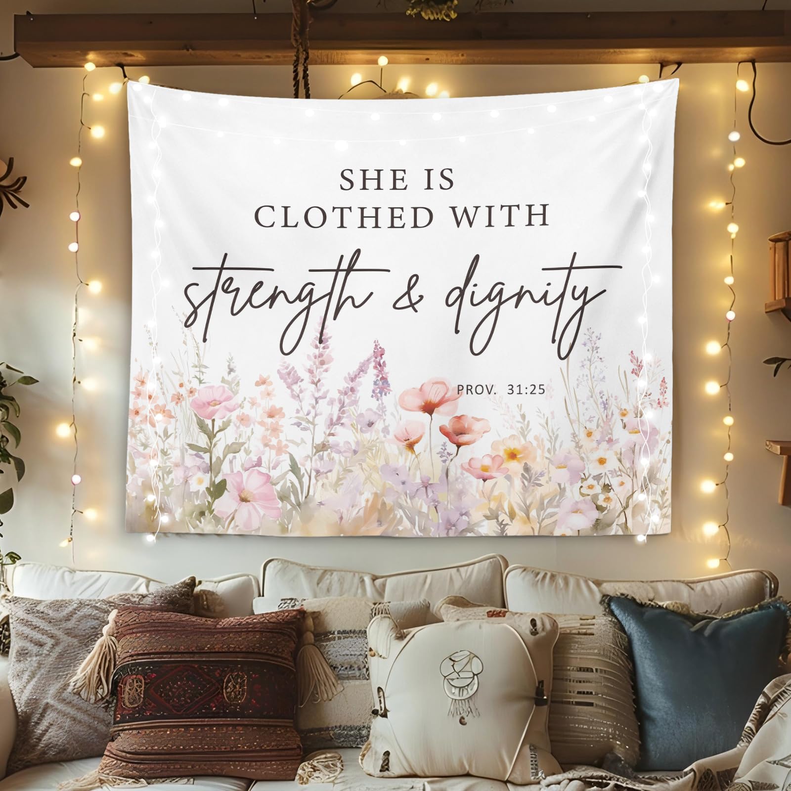 Amazon.com: OXW Bible Verses Christian Tapestry Wall Hanging for ...