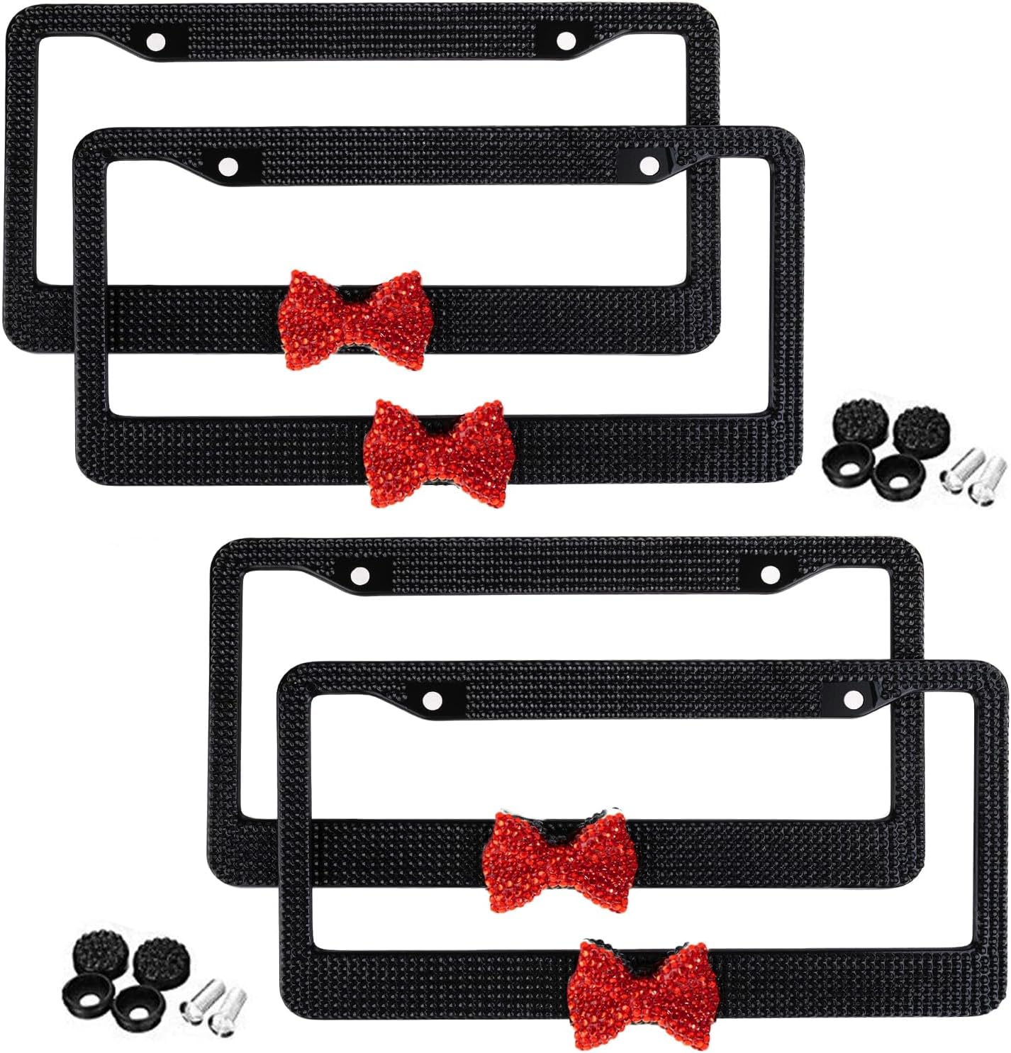 Amazon.com: ZONETECH Shiny Bling Rhinestone License Plate Cover Frame ...